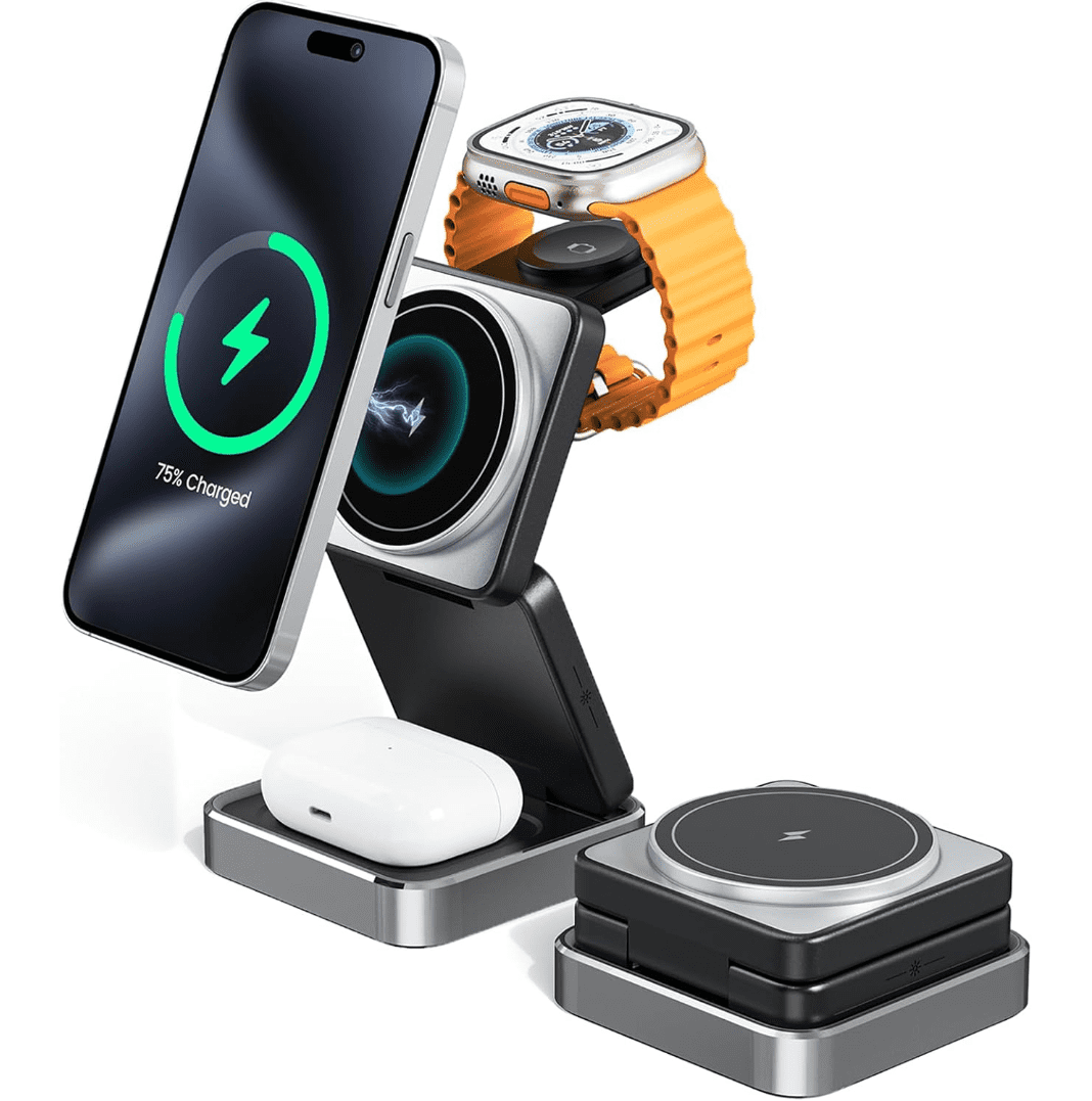 3-in-1 Wireless Charger for Phone,15W Fast Wireless Charging Station ...