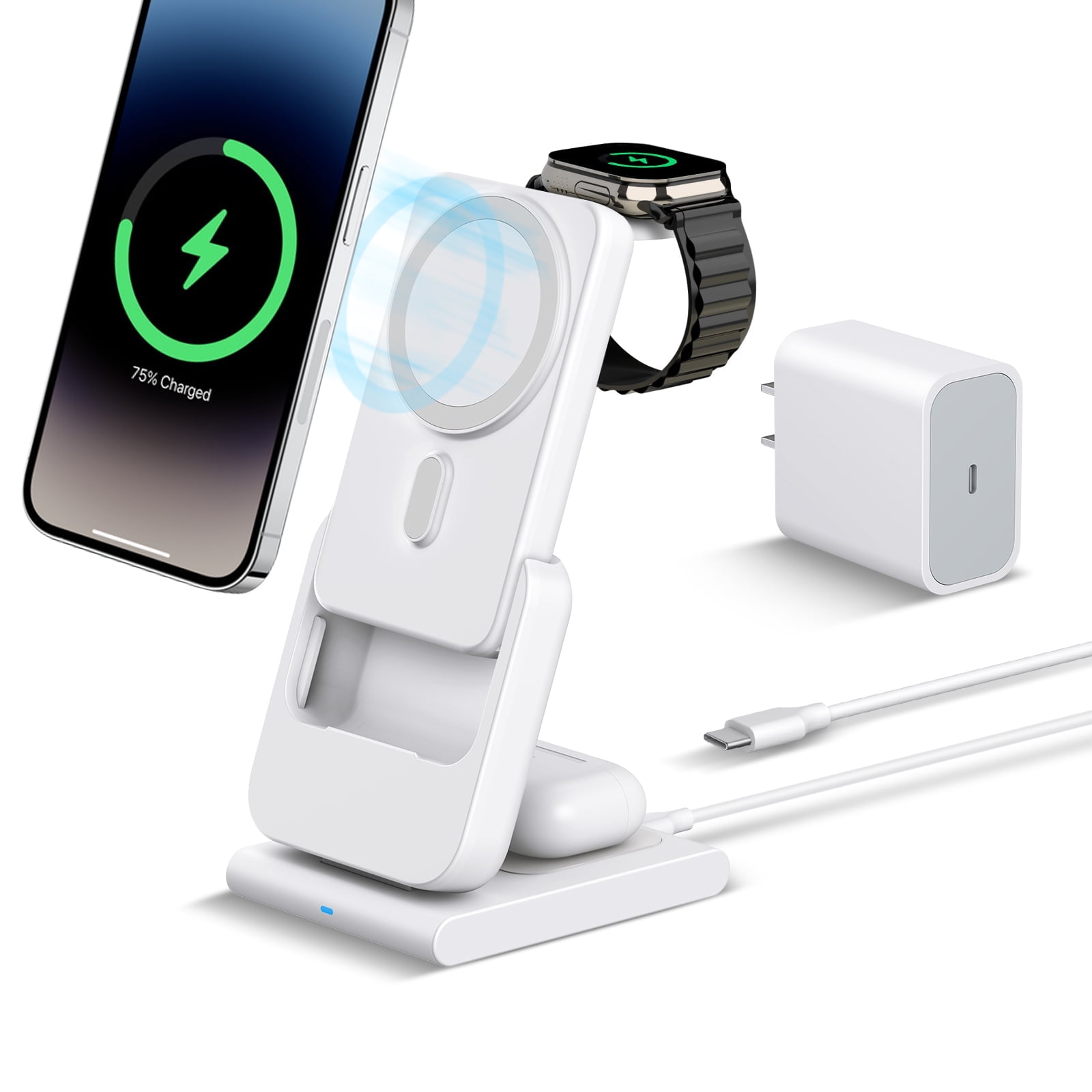 3 in 1 Wireless Charging Station, Detachable 10000mah Power Bank for ...