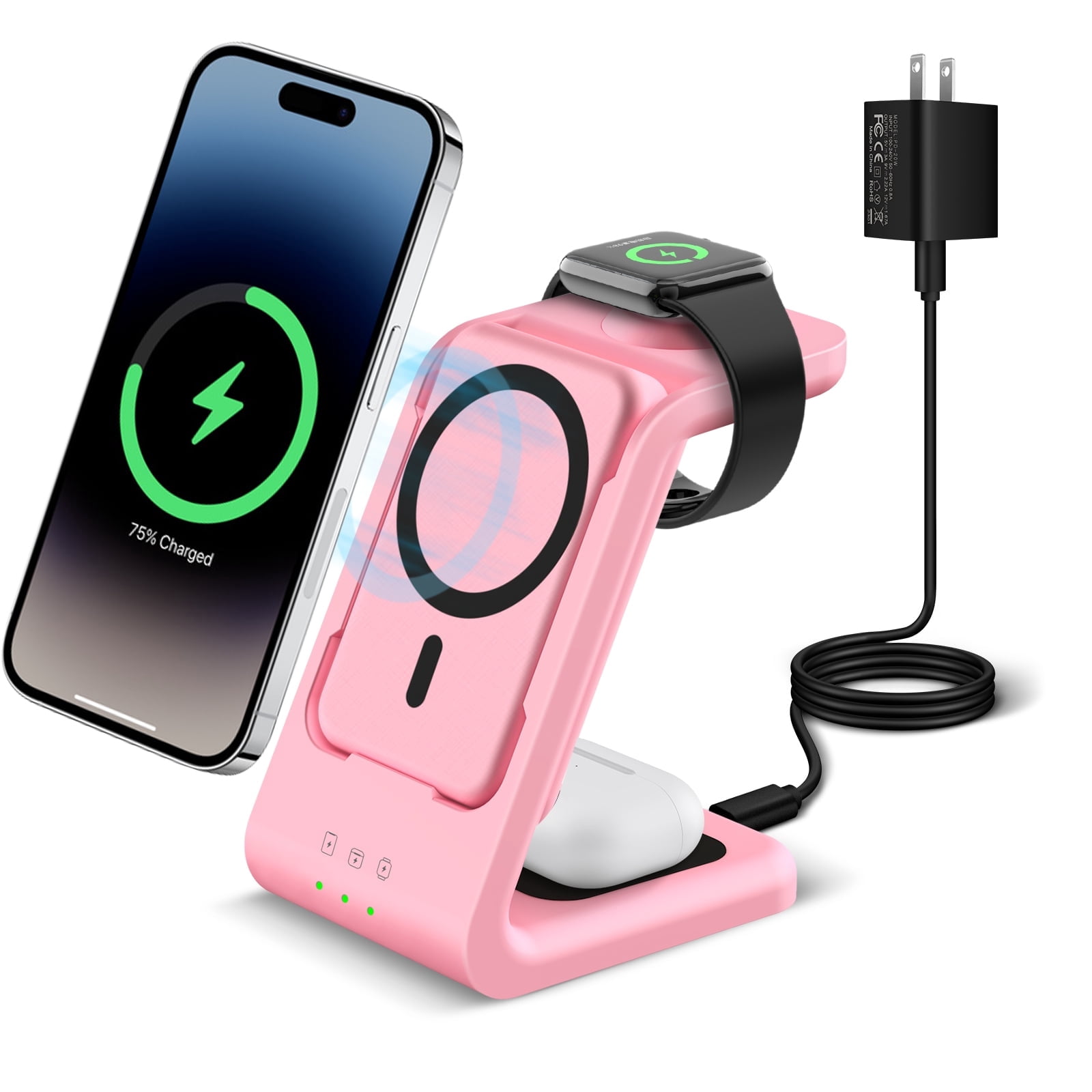 3 in 1 Wireless Charging Station, MagSafe Power Bank 5000mAh for iPhone ...