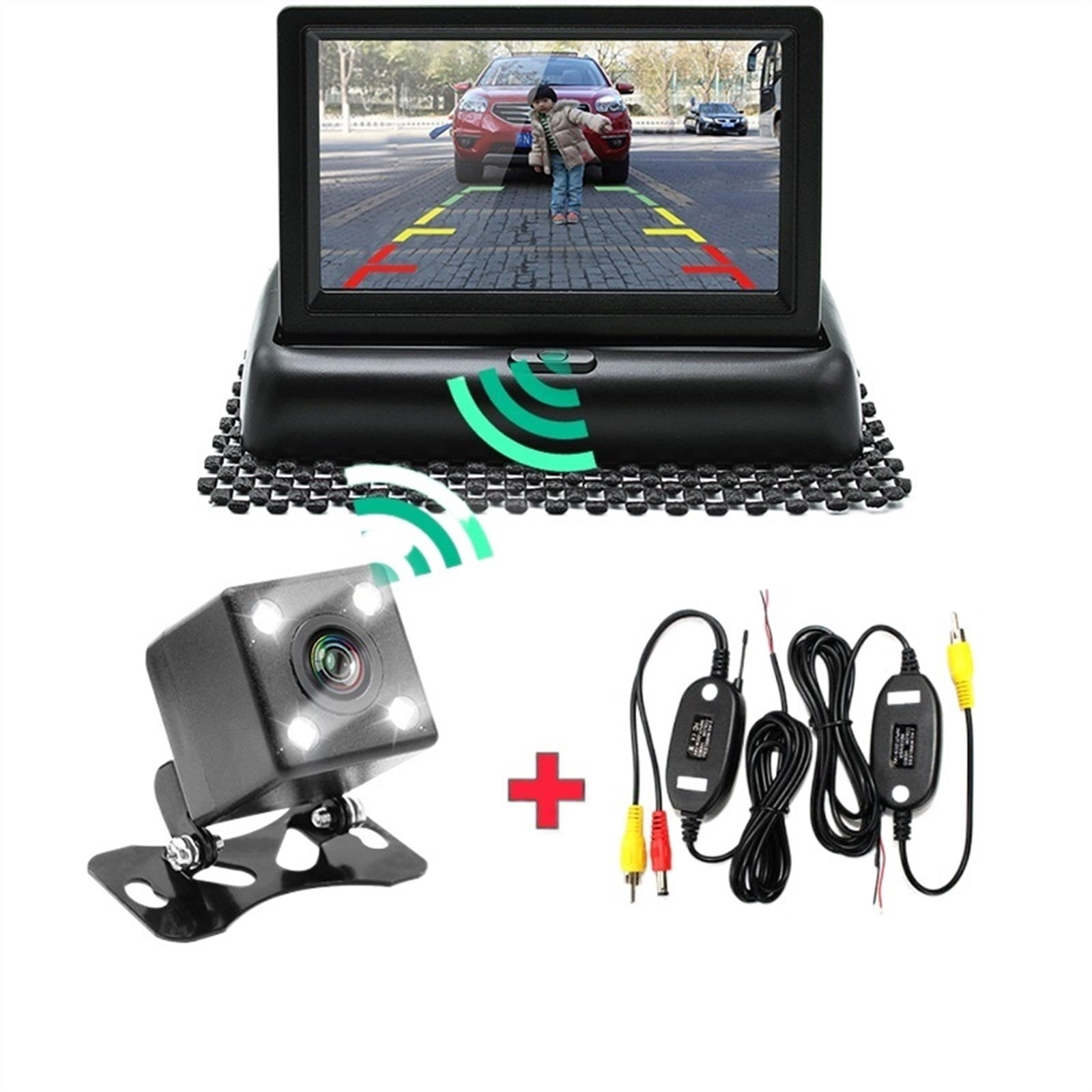 3 in 1 Wireless Vehicle Rear View Camera Monitor Video System, Folding ...