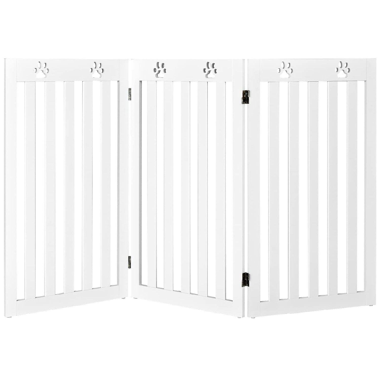 3-in-1 Wooden Freestanding Pet Gate Playpen, 3- Panel 36 inch High ...