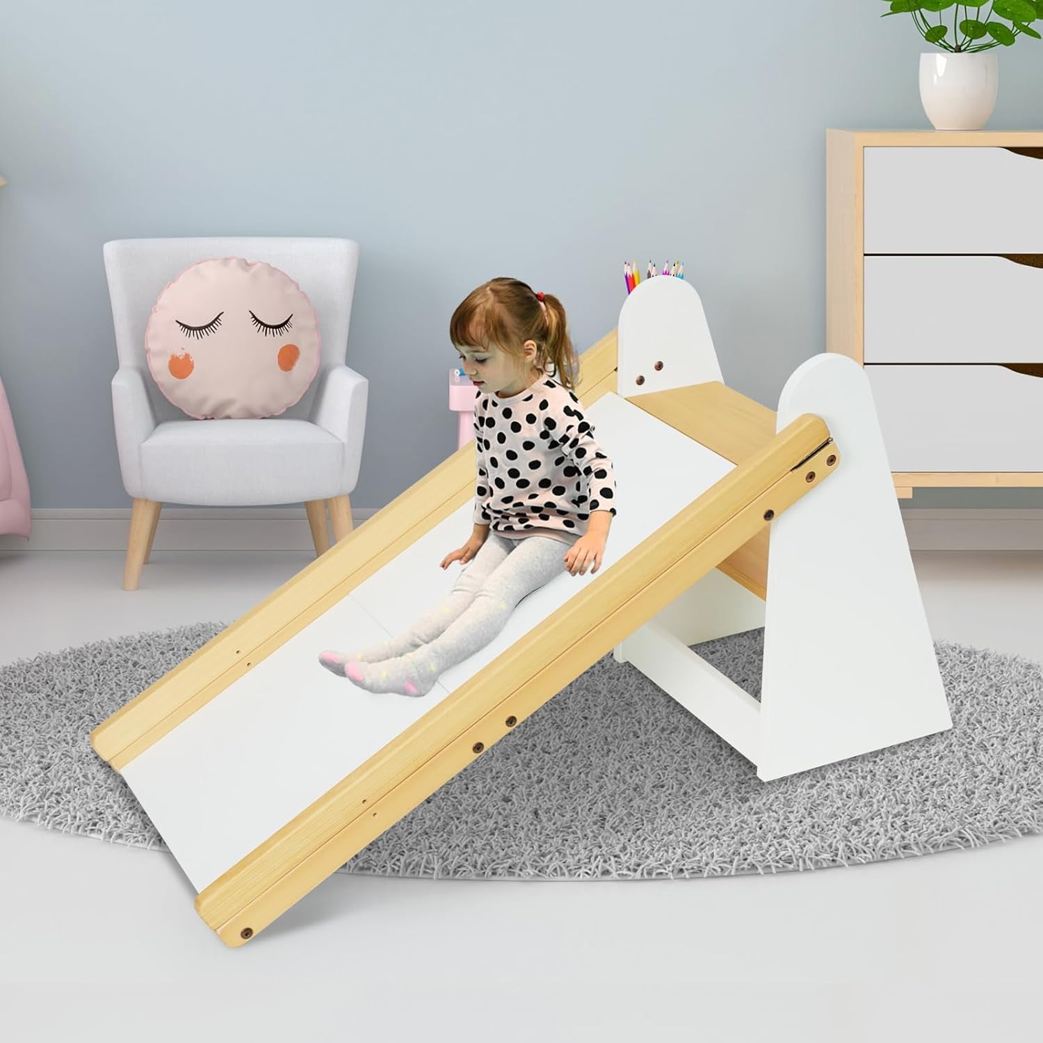 3 in 1 Wooden Slide for Kids - Convertible into Step Stools and Wooden ...