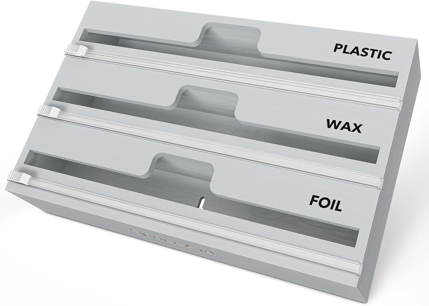 3 in 1 Wrap Organizer with Cutter and Labels, Plastic Wrap, Aluminum ...