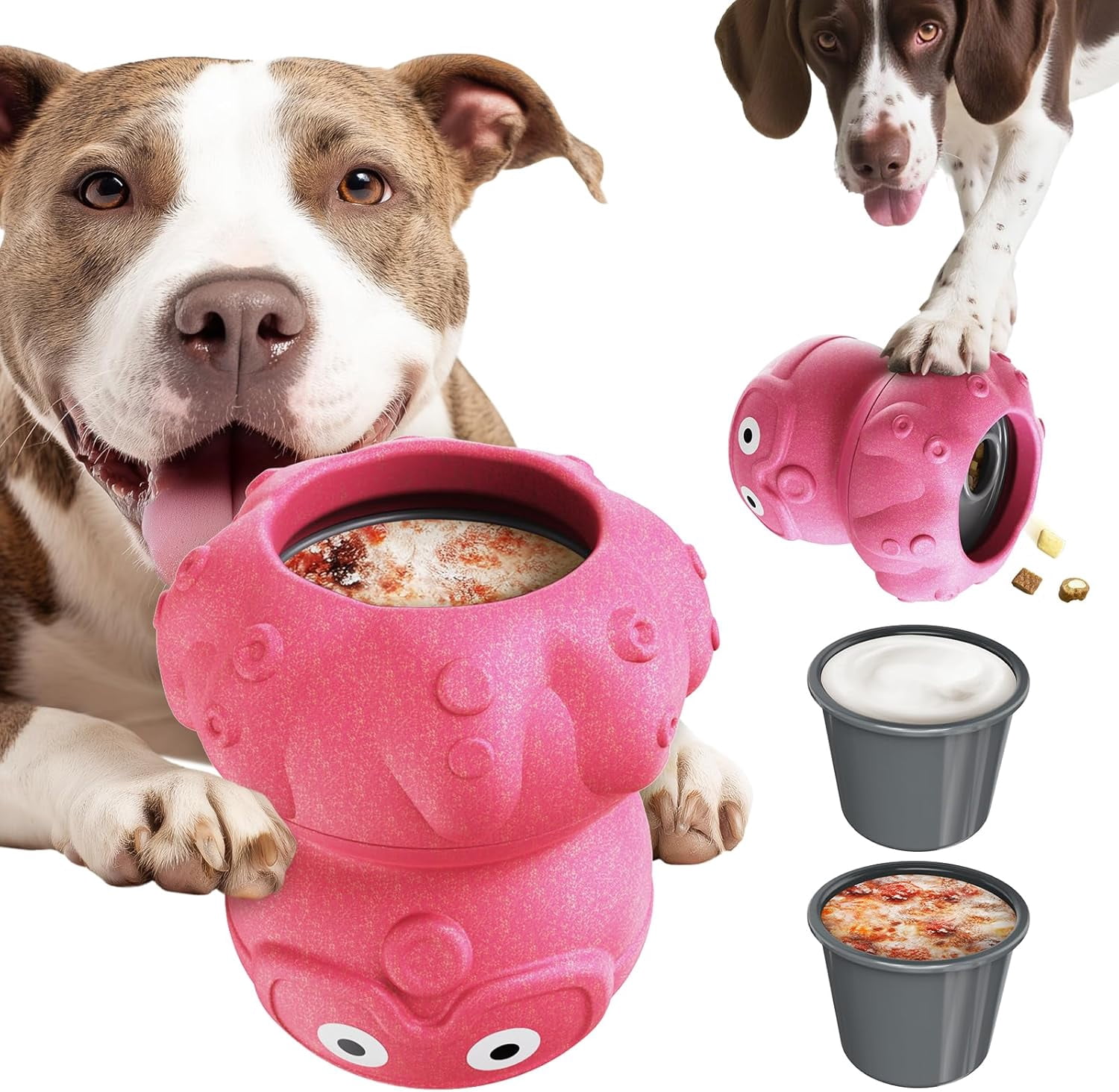 3-in-1 dog frozen treat ball, large size, no need to transfer fill and ...
