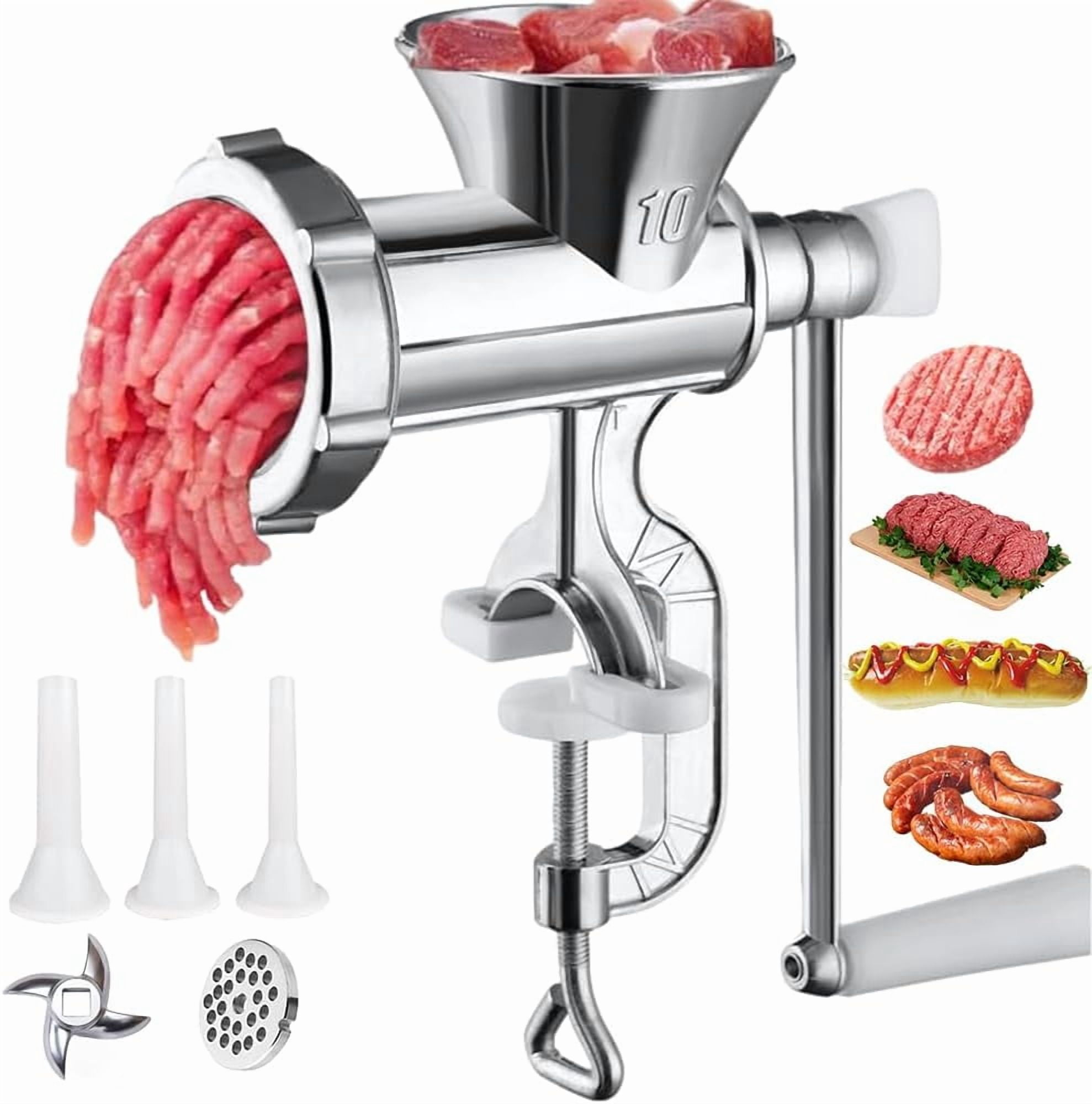 3-in-1 meat grinder, manual meat grinder, sausage maker, and hamburger ...