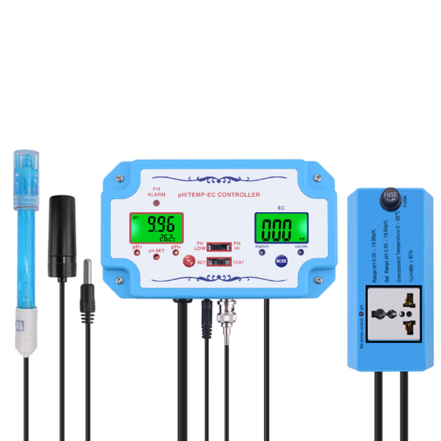 3 in 1 pH/EC/TEMP Water Quality Detector PH Controller Repleaceable ...