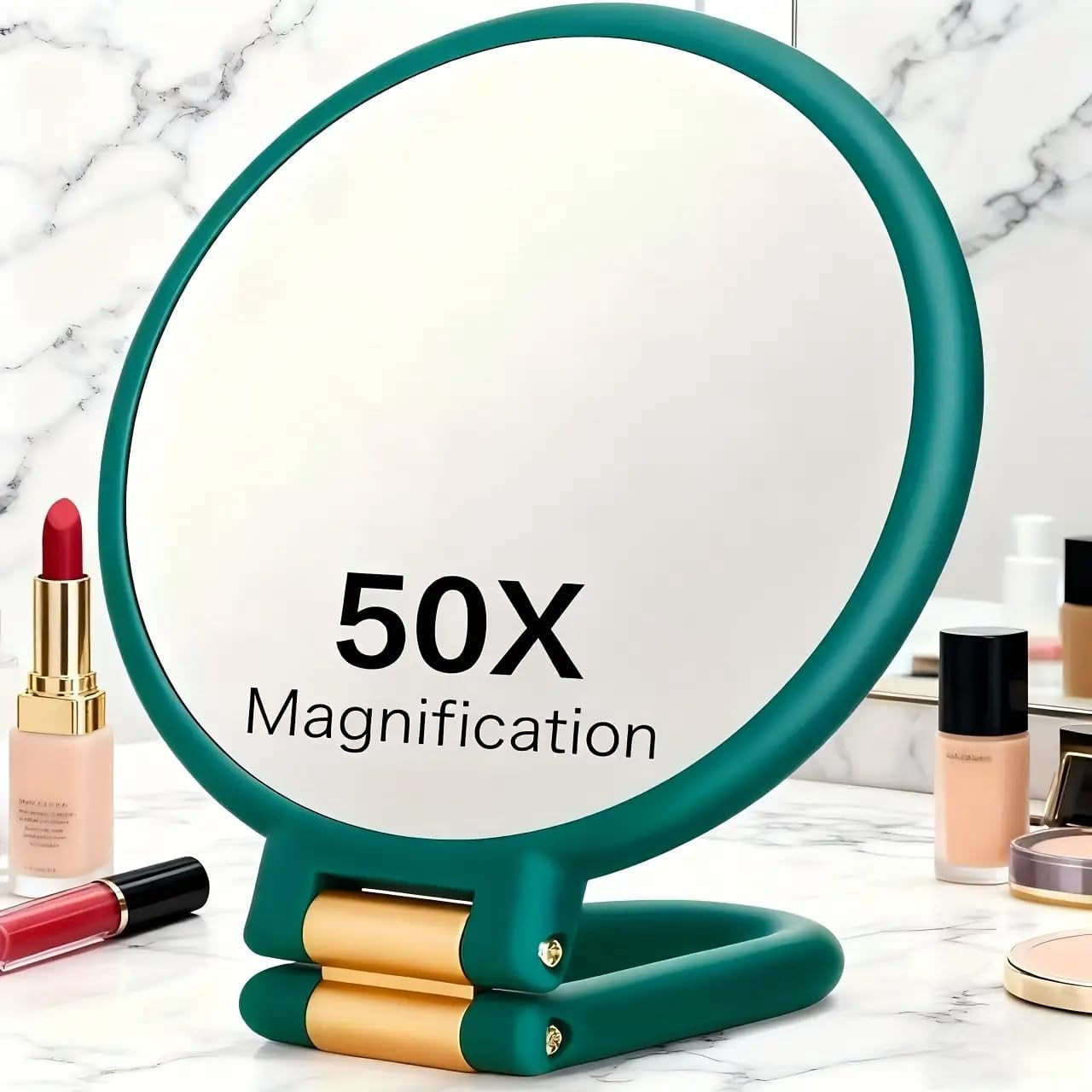 3-in-1LED Mirror Makeup Magnifier - 50X Magnification, 24cm/9.45" with ...