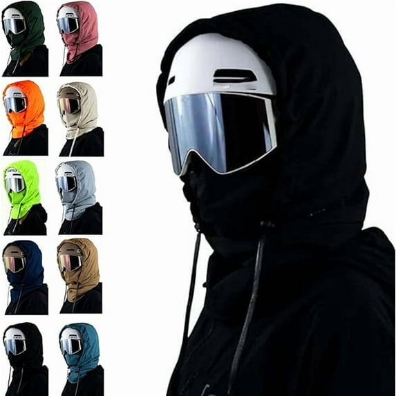 3-in-2 Waterproof Fleece Lined Hood, Over Helmet Balaclava Ski Hood ...