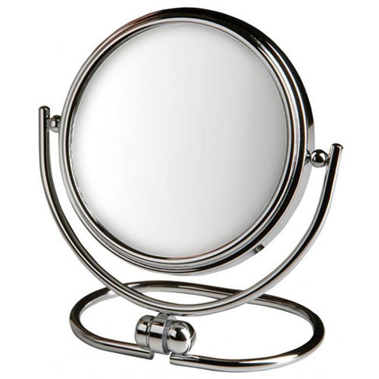 3 in., 10X-1X Folding Travel Mirror, Chrome, Includes Black Travel ...