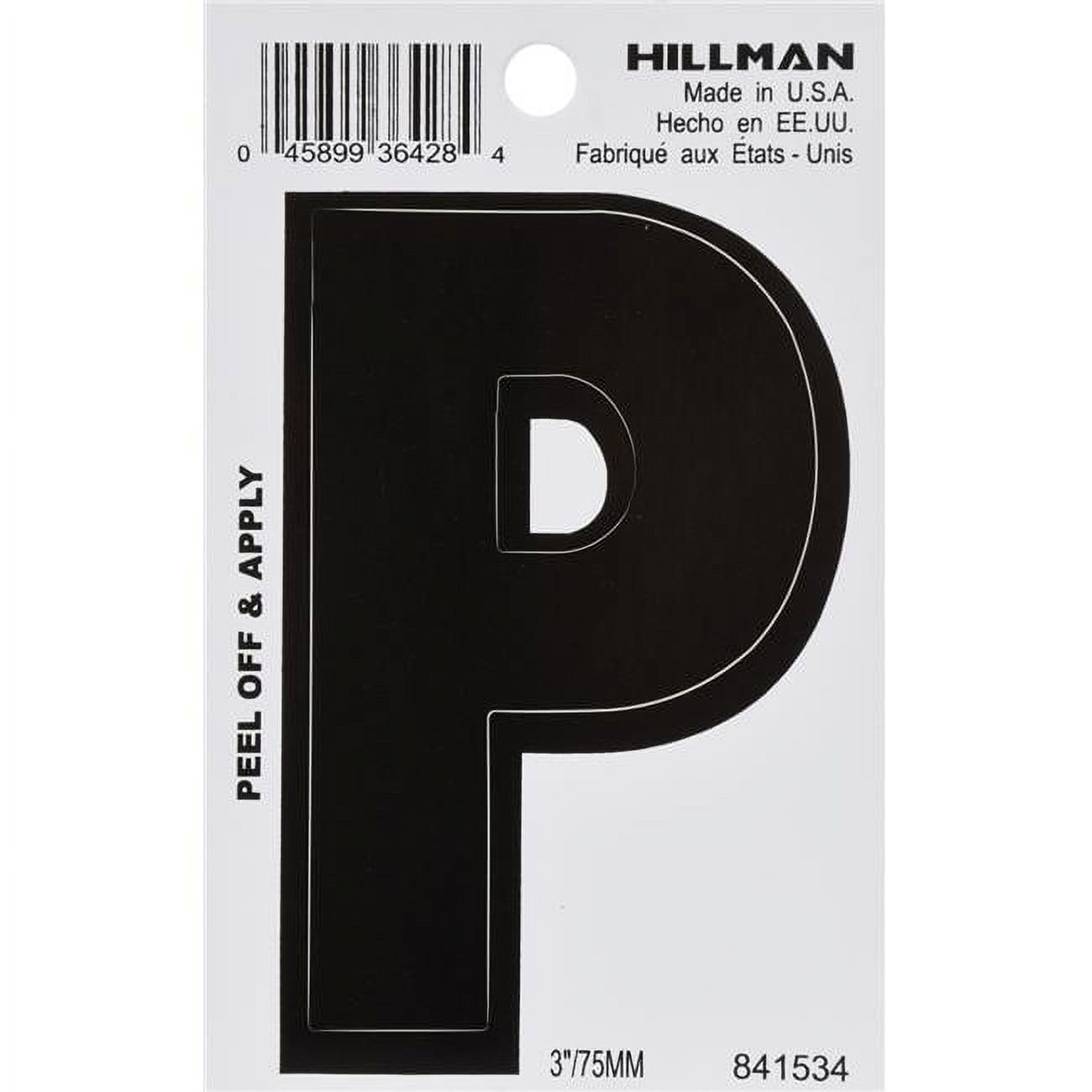 3 in. Black Glossy Vinyl Die-Cut Adhesive Letter - P - Walmart.com