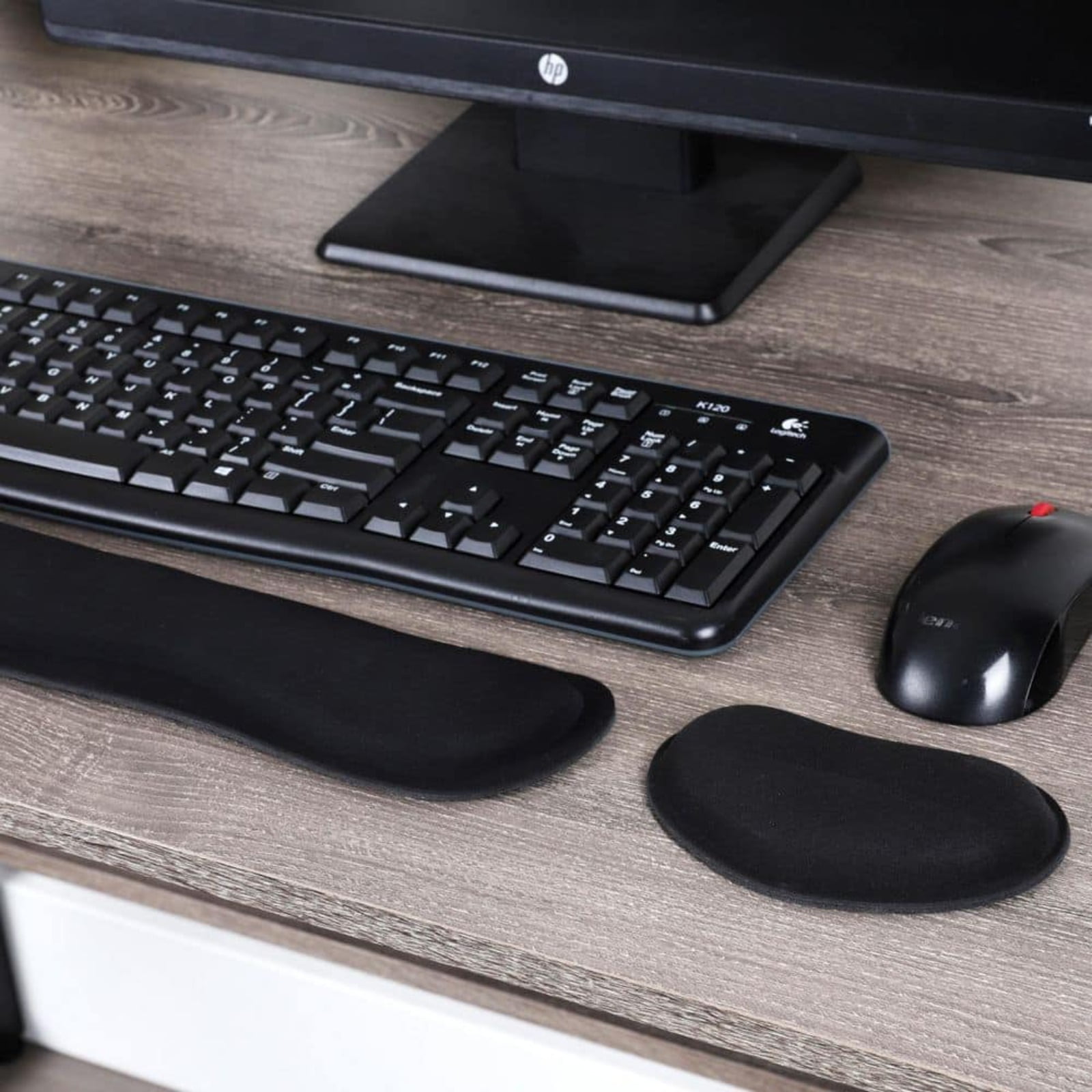 3 in. Black Memory Foam Ergonomic Keyboard and Mouse Wrist Rest Sets ...