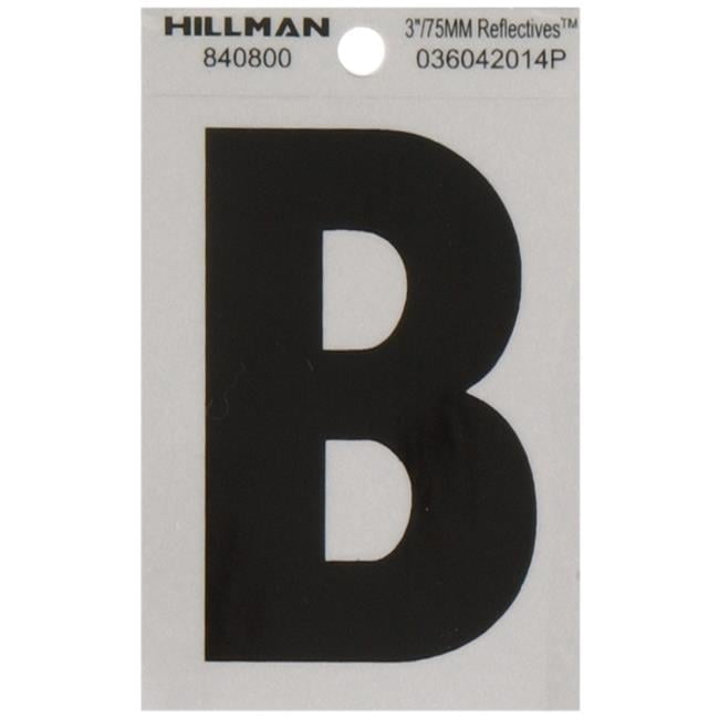 3 in. Black & Silver Reflective Mylar Thin Die-Cut Self Adhesive Letter ...
