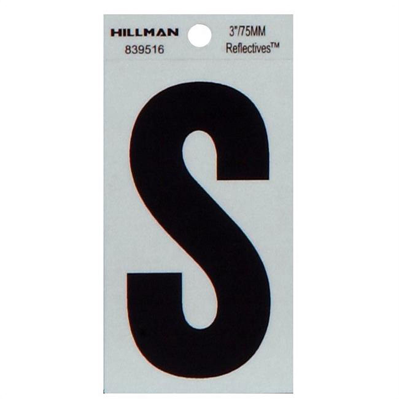 3 in. Black & Silver Reflective Mylar Square Cut Self Adhesive Letter ...