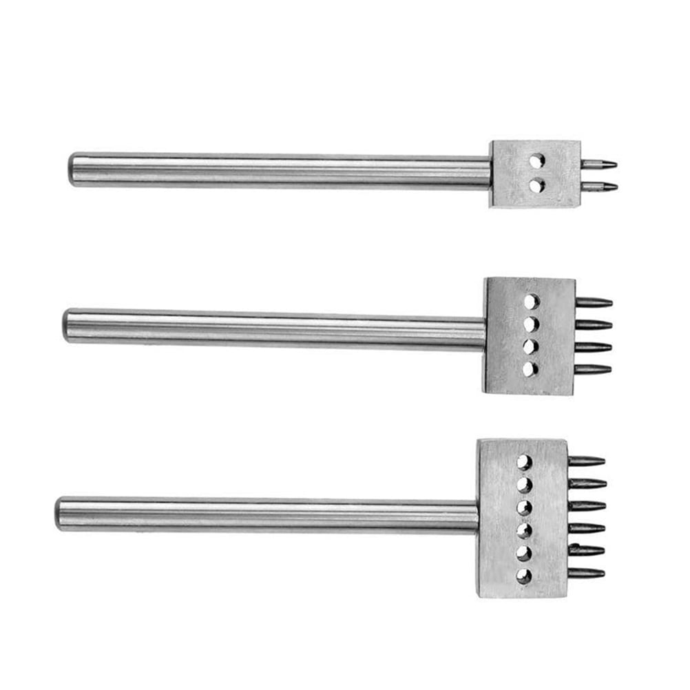 3 in Kit Prong Round Hole Chisel Tool Set Tooth Punch Tool M Silver ...