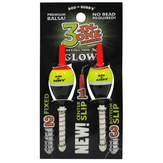 3-in-One Revolution X 3/4 Inch Shorty Glow Bobber - 2 Pack - Walmart.com