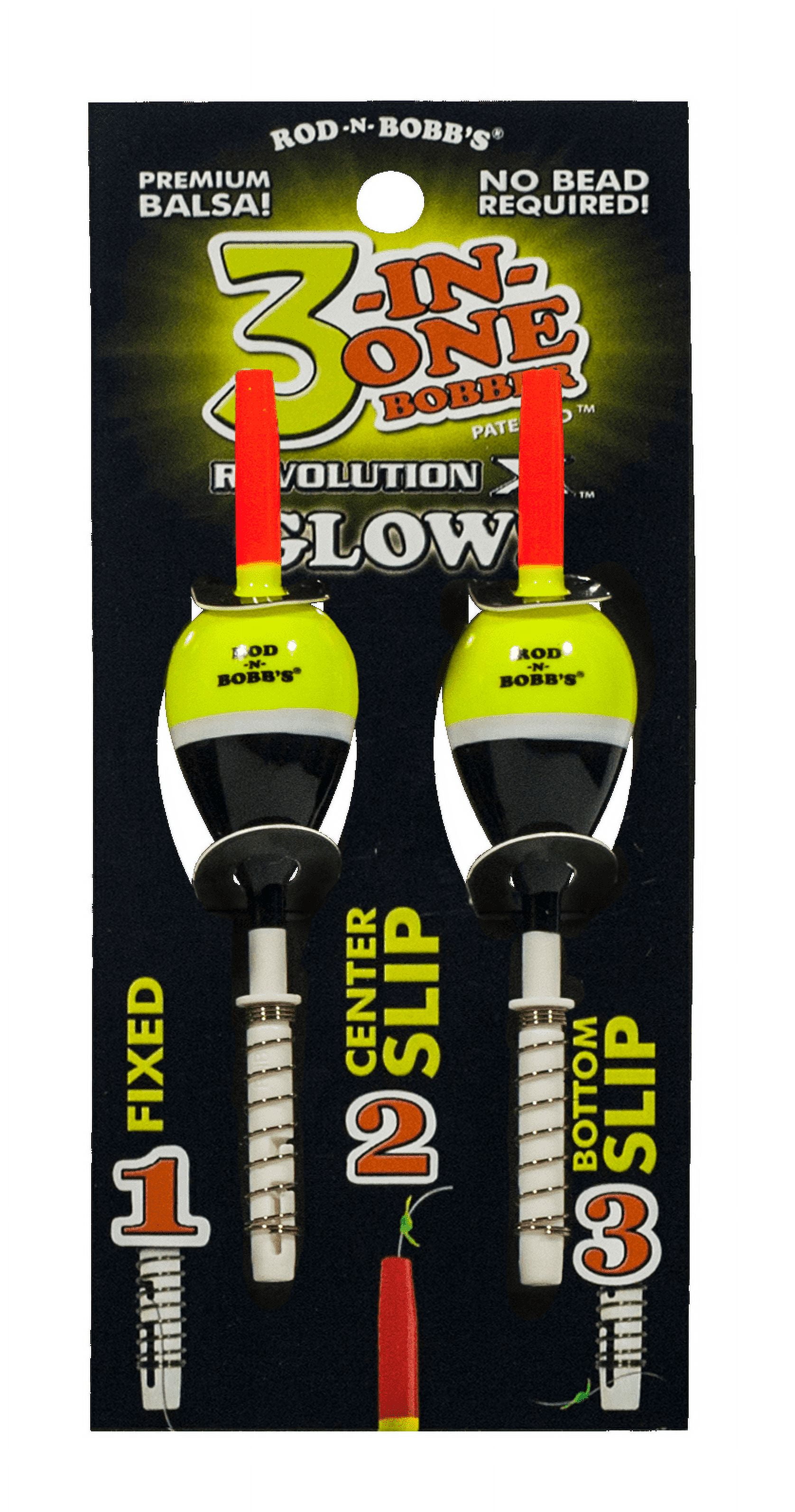 3-in-One Revolution X 7/8 Inch Glow Oval Stick Bobber - 2 Pack ...
