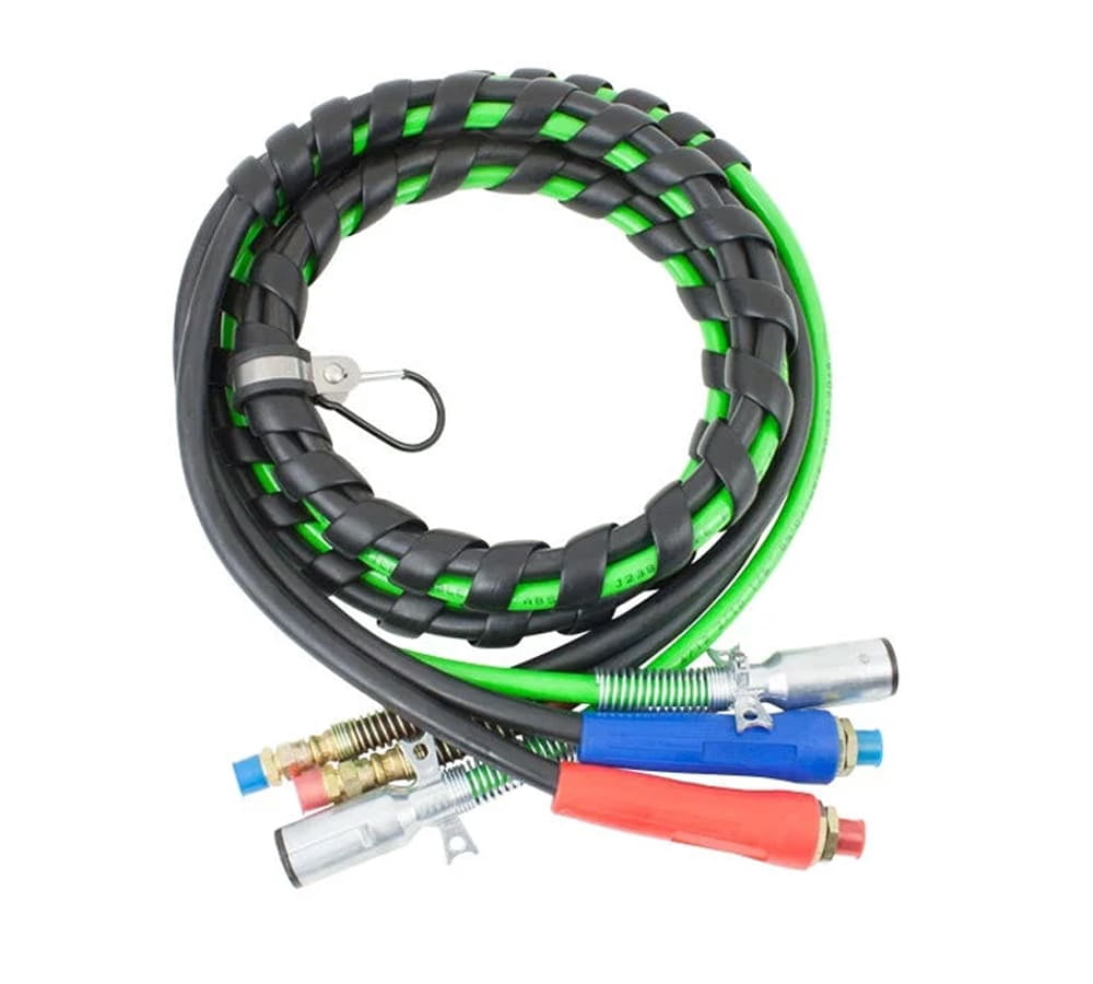 3-in-One Wrap 7 Way Electrical Green ABS Air Brake Lines 15 Ft ...