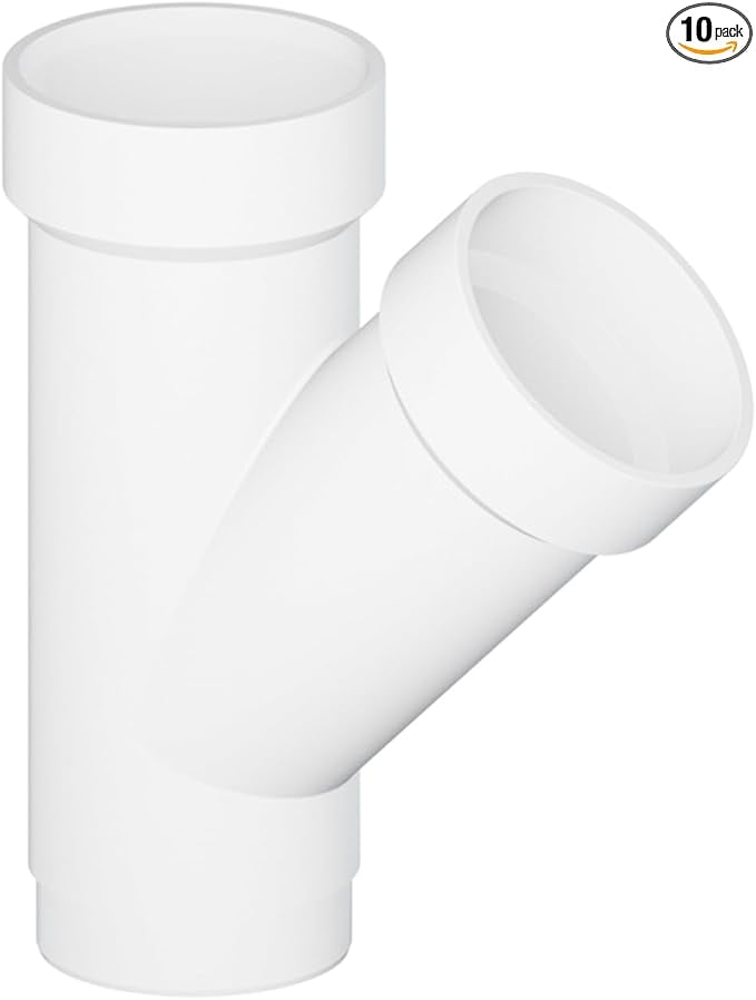 3 in. PVC DWV Wye Street S x H x H, White PVC Drain, Waste & Vent ...