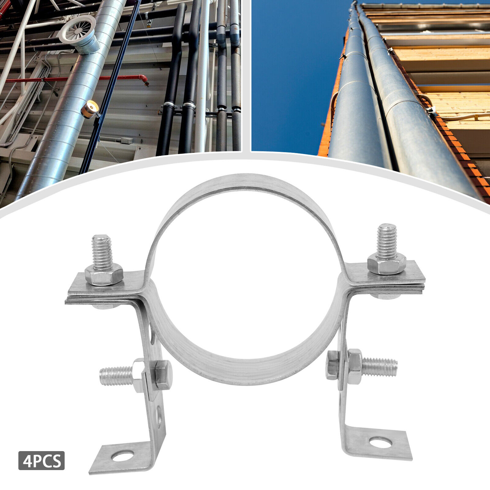 3 in Steel Adjustable Pipe Clamps Pipe Bracket Clamp Wall/Ceiling Mount ...