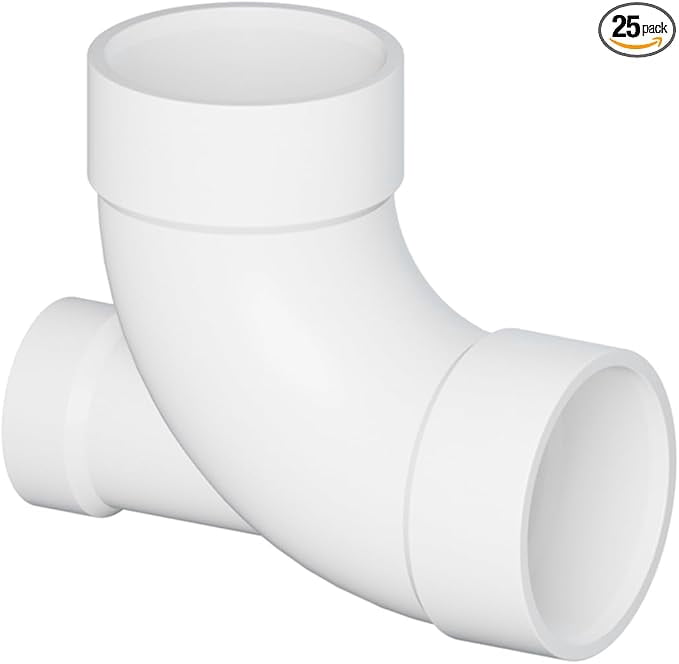 3 in. x 3 in. x 2 in. PVC DWV 1/4 Bend 90° Elbow with Low Heel Inlet ...