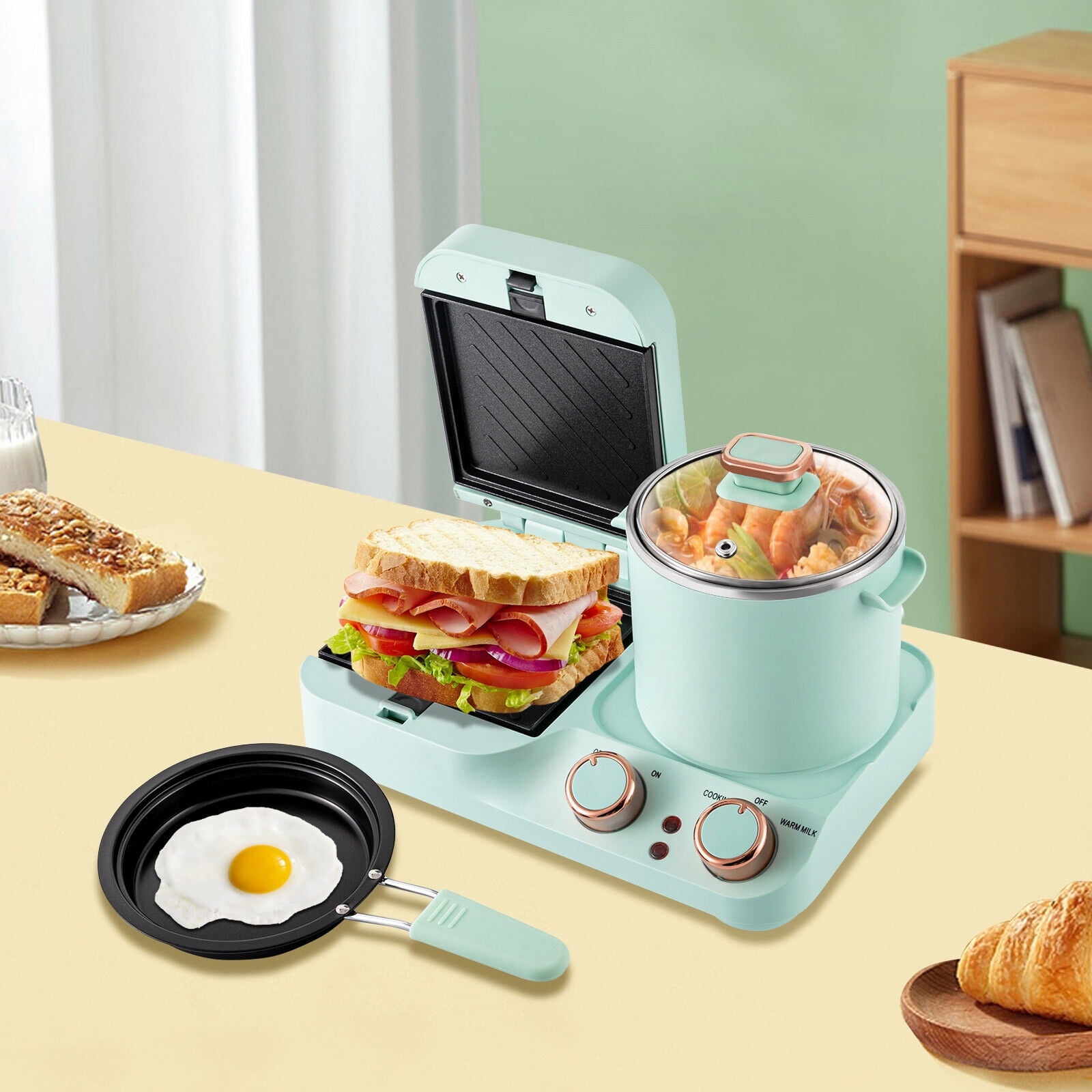 3 in1 Breakfast Station Household Electric Mini Toaster Bread Sandwich ...