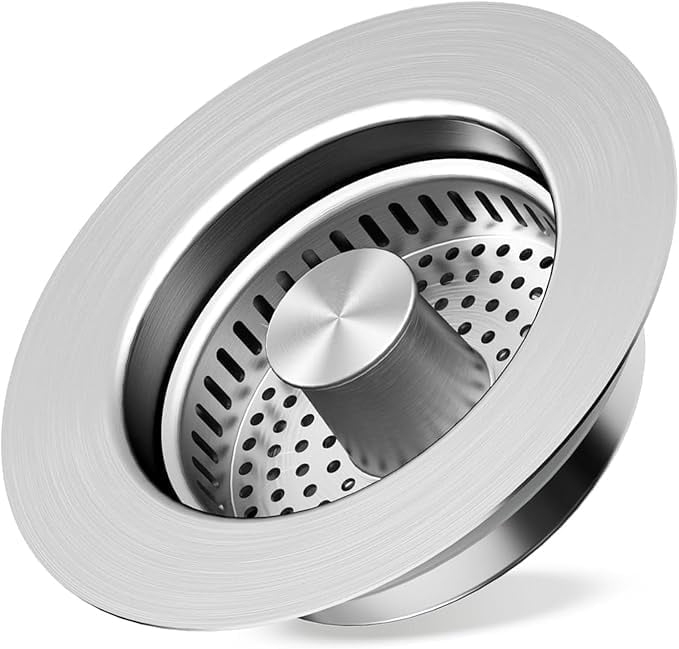 3 in1 Kitchen Sink Drain Strainer, 10,000 Press Test 304 Stainless ...