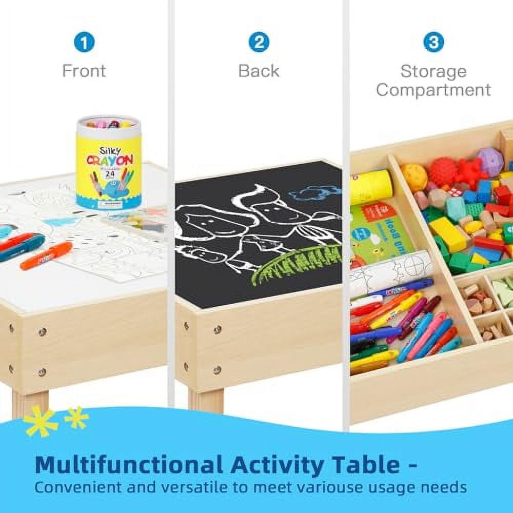 3 in1 Toddler Table and Chair Set, Kids Table and Chairs Ages 3-7 with ...