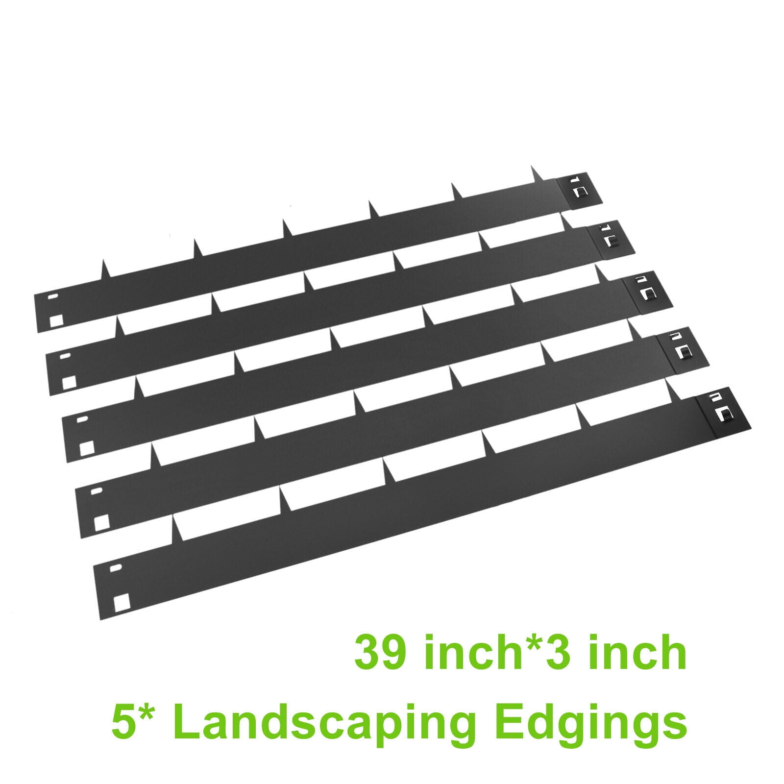 3 inch 5PCS Metal Landscape Edging Steel Lawn Edging Black Outdoor Yard ...