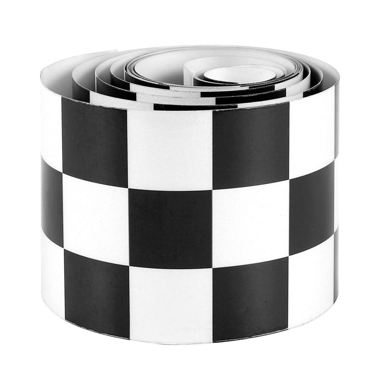 3 inch Black/White Checkered Decal Tape Car Bike Tank Sticker - Walmart.com