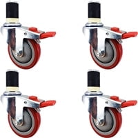3-inch Caster Wheel Set | Total Locking Casters | 1-3/8" Expanding ...