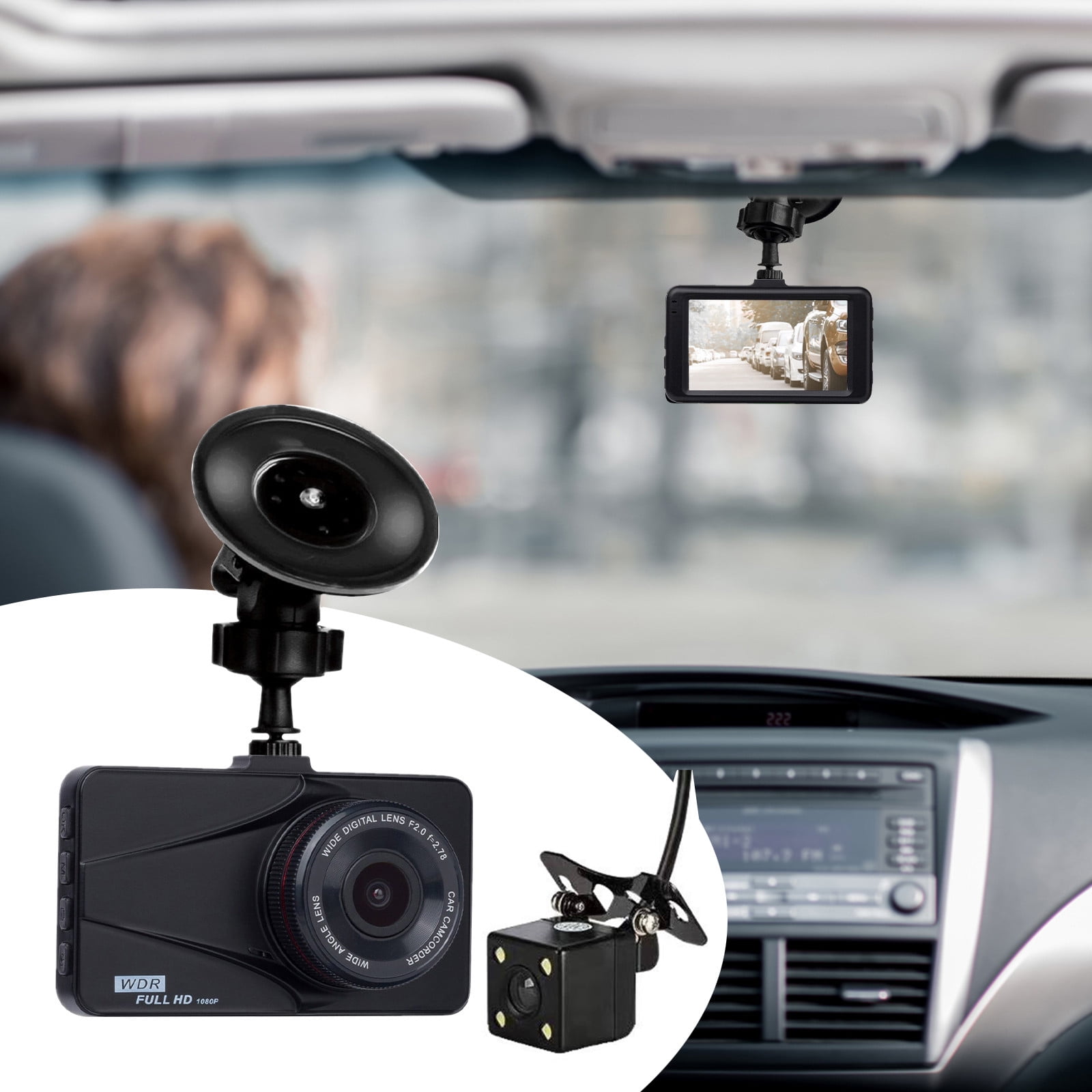 3-inch Dash Cam Front and Rear Recording Hd 1080P Night Vision Dash Cam ...