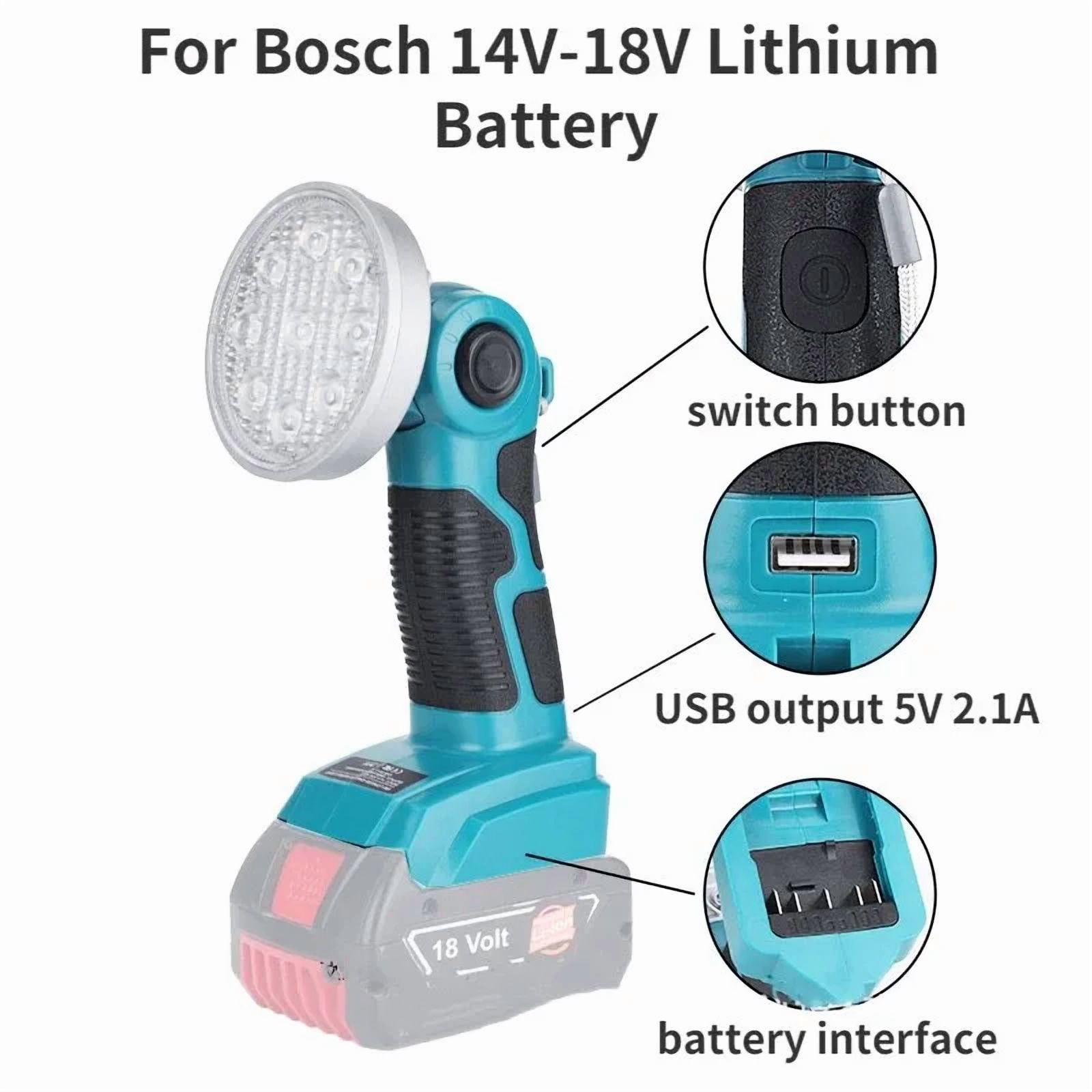 3 inch Emergency Light For Bos*ch 14.4V-18V Lithium Battery Flashlight ...