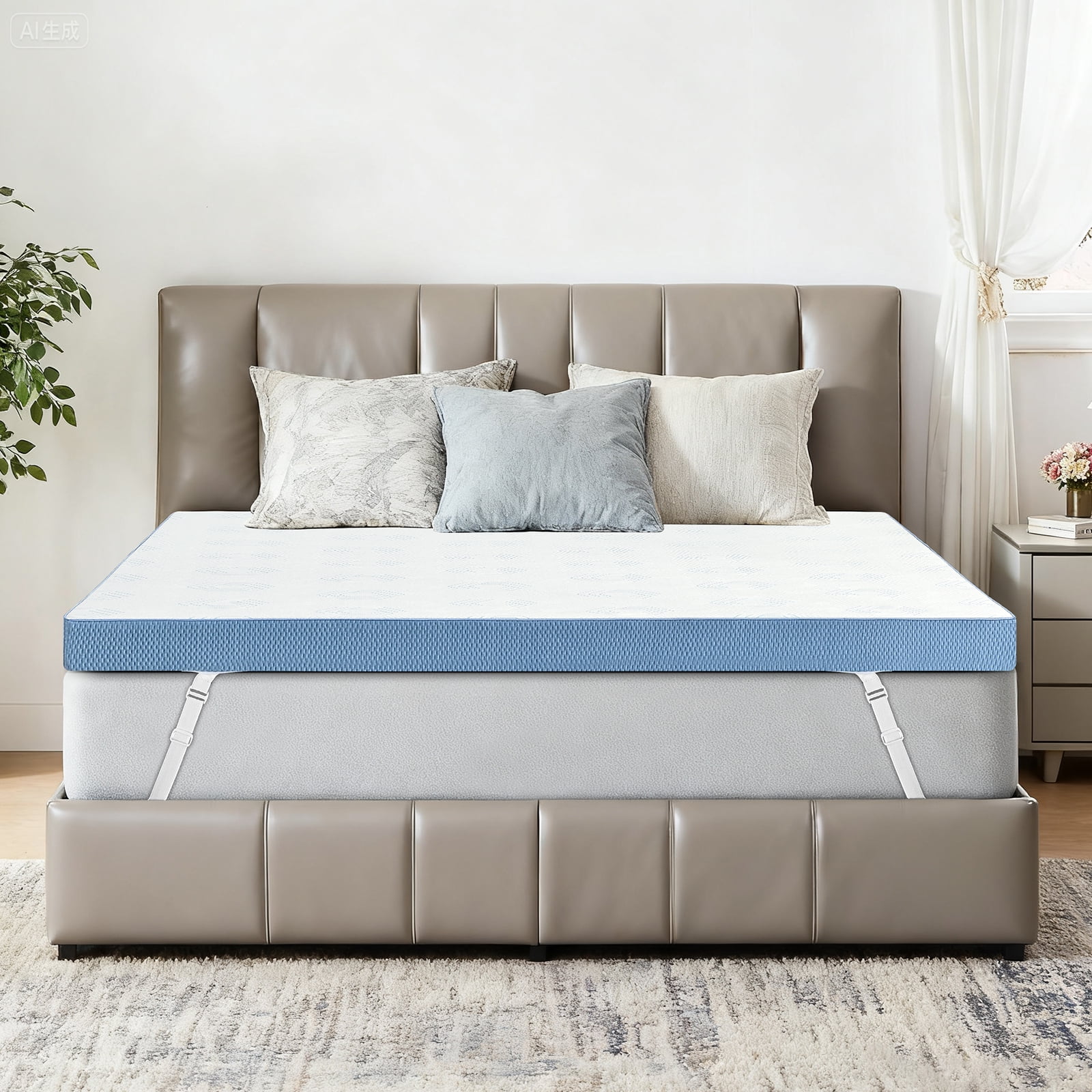3 inch Firm Mattress Topper, Bed Topper, Pressure Relief, Removable ...