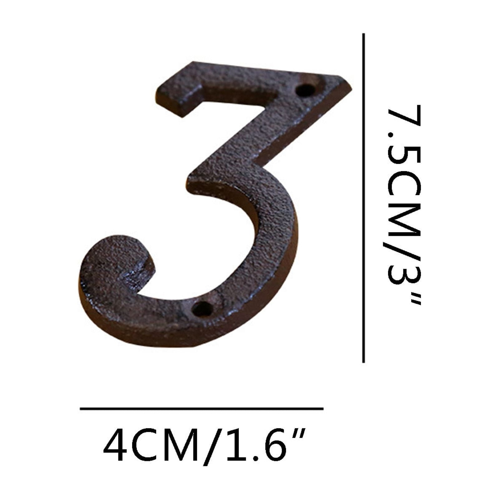 3 inch House Number for Outdoor or Indoor, Premium Rustic Cast Iron ...