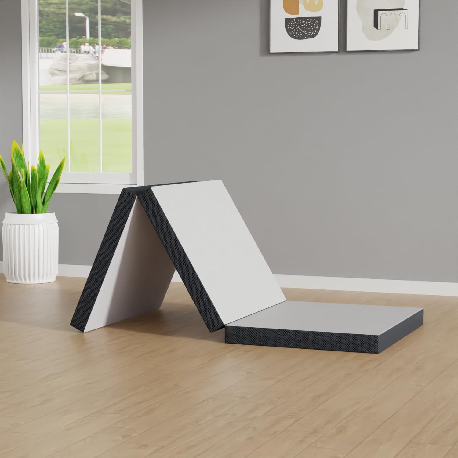 3 inch Memory Foam Tri Folding Mattress/Portable Foldable Mattress ...