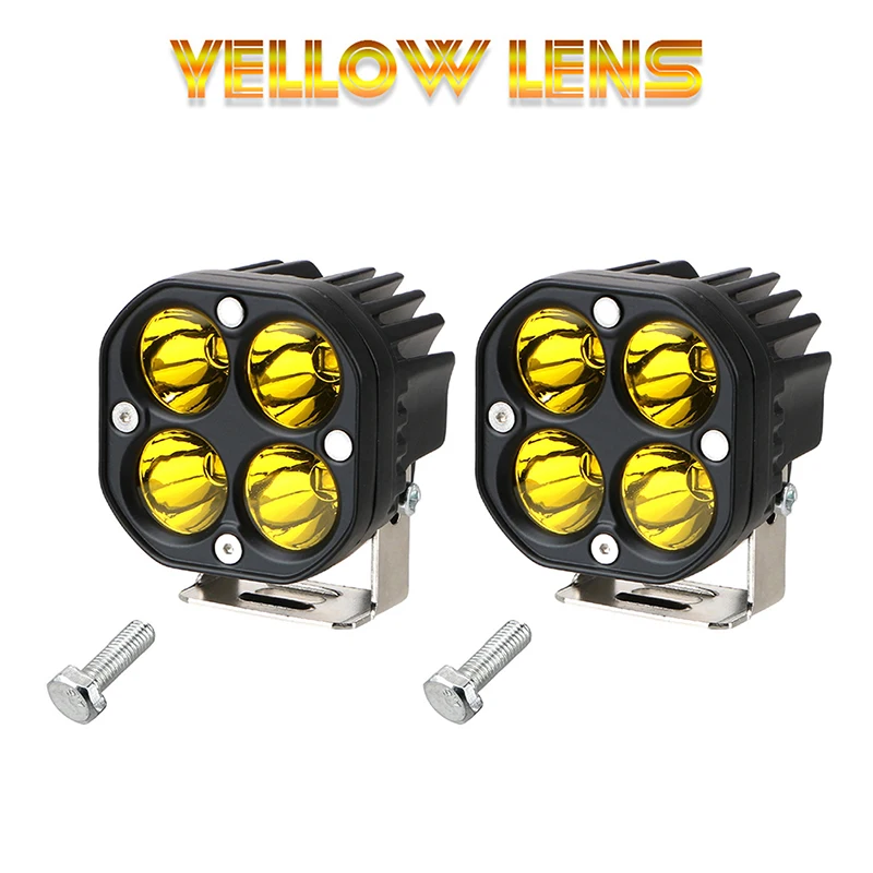 3 inch Motorcycle LED Work Lights 3500K Cubes Fog Lamp Bar Pods Spot ...