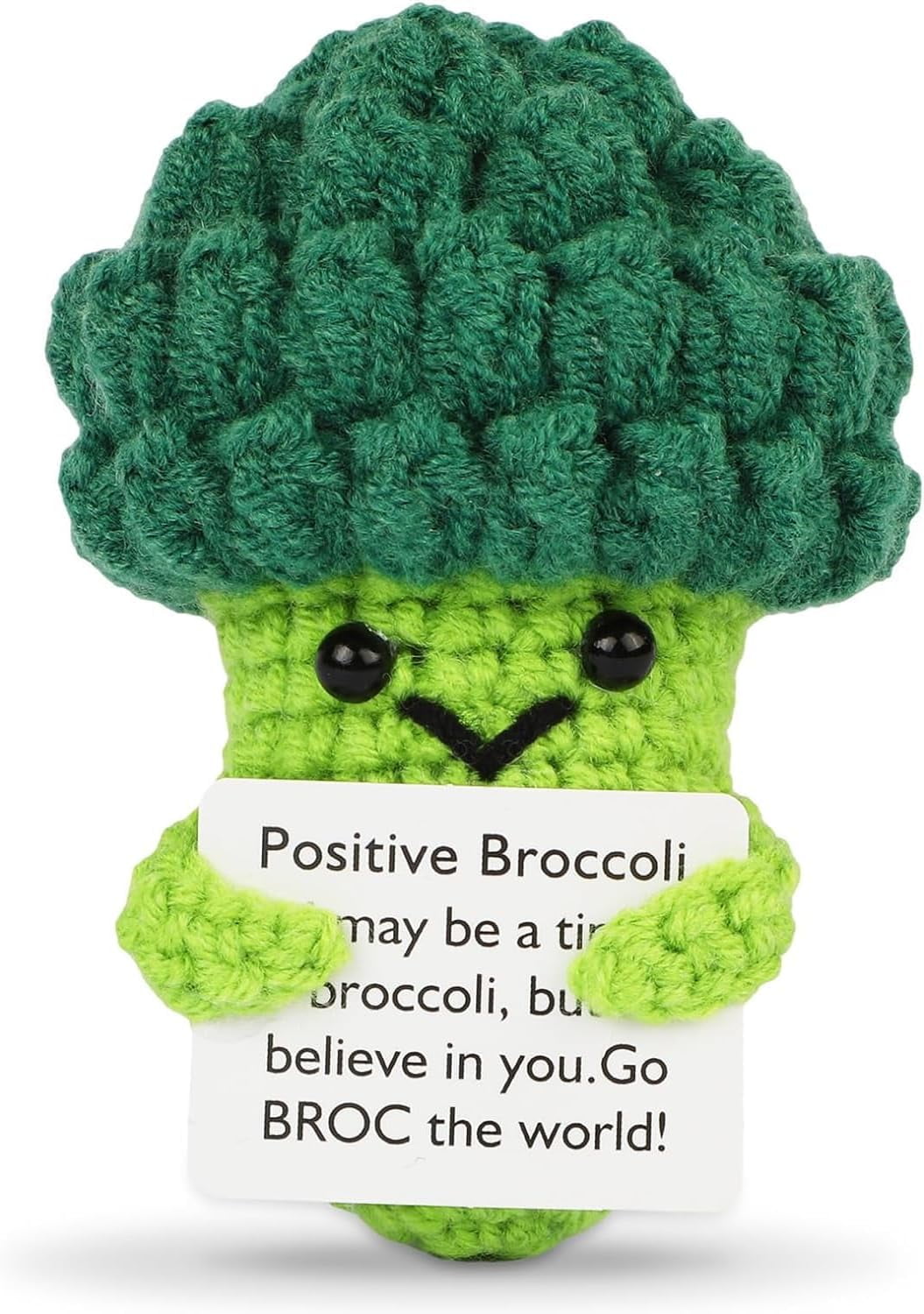 3 inch Positive Broccoli Knitted Wool Doll with Positive Card,Broccoli ...