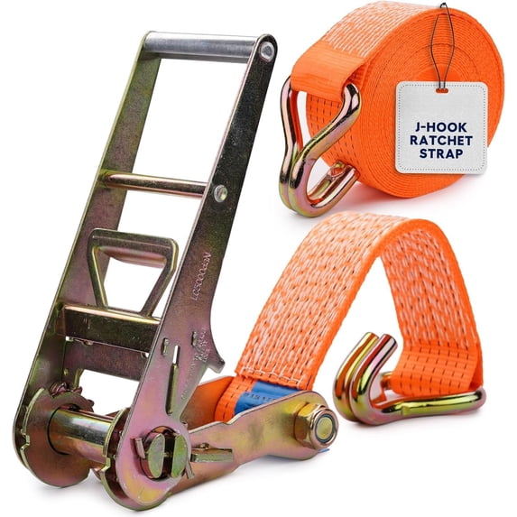 3 inch Ratchet Straps 40 ft Double Wire J Hook Tie Down - Heavy Duty ...