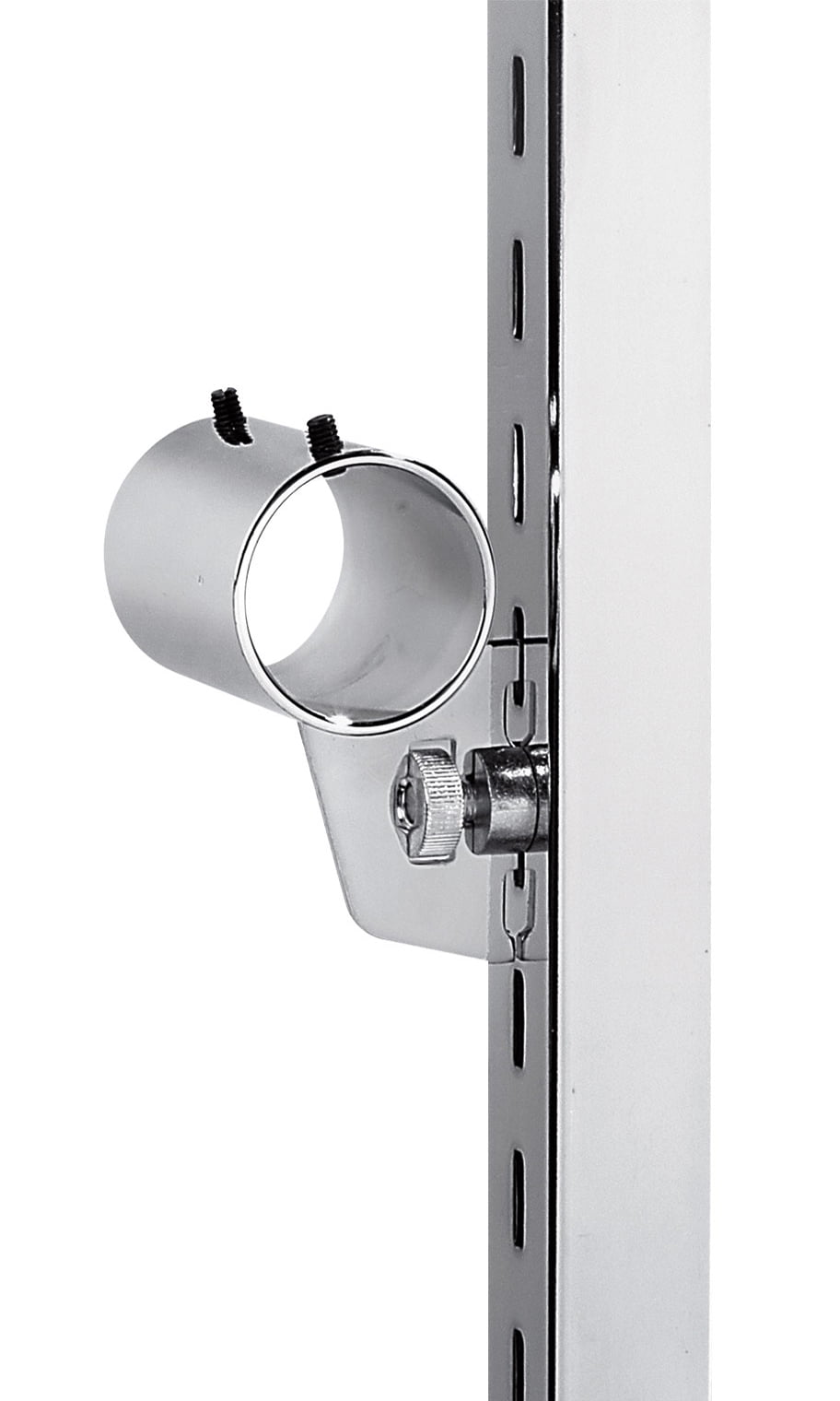 SSWBasics 3 inch Round Chrome Hangrail Bracket for Slotted Standard - ½ ...