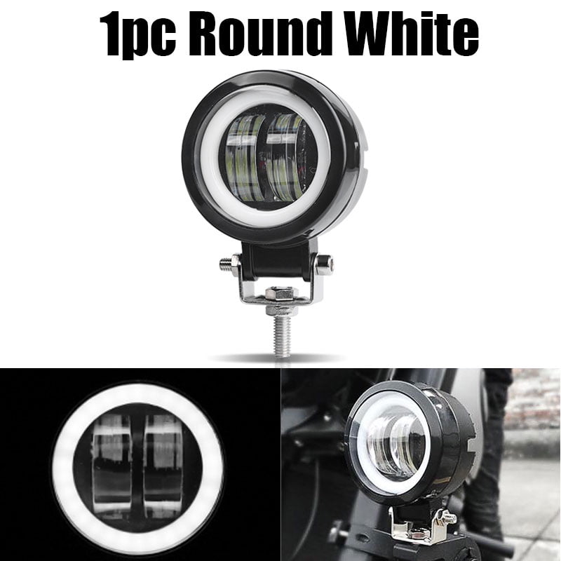 3 inch Round LED Working Light White Red Blue Angel Eyes Spotlight ...
