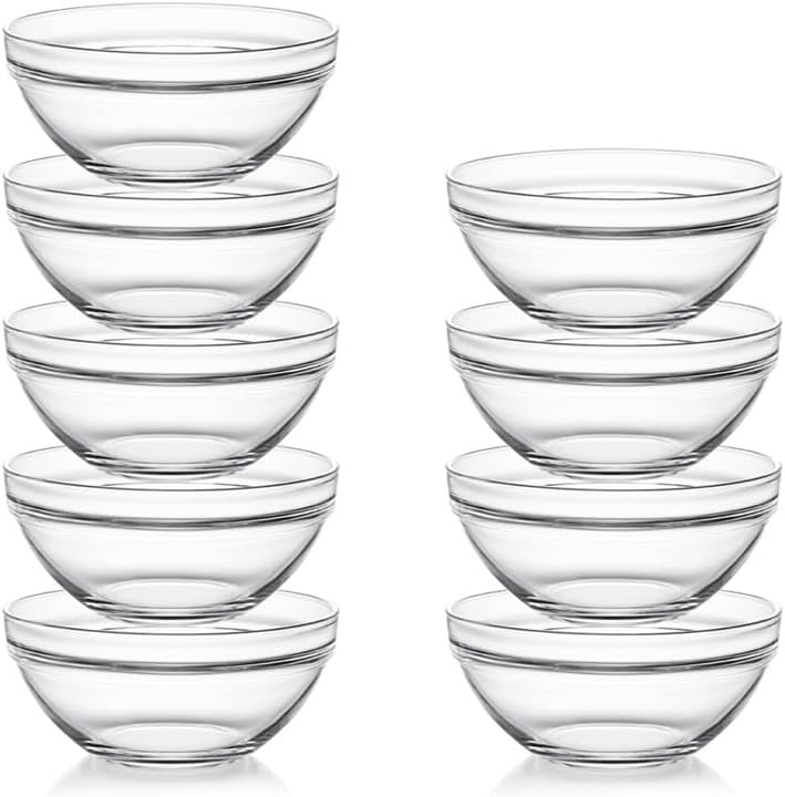 3 inch Small Glass Dipping Bowls set, 3 oz Dipping Sauce Bowls/Dishes ...