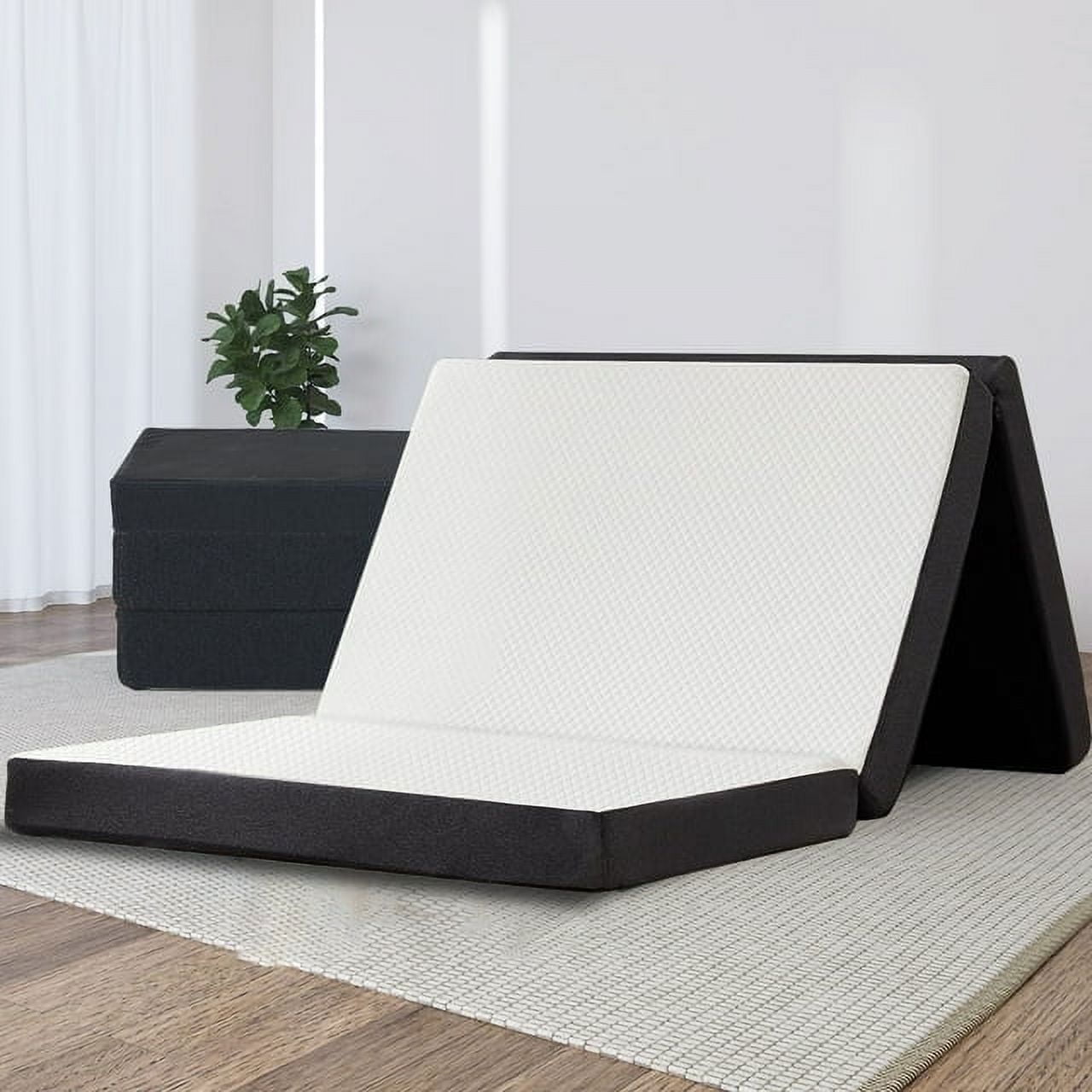3 inch TwinXL Tri-Fold Memory Foam Mattress with Cover, Twin Size ...