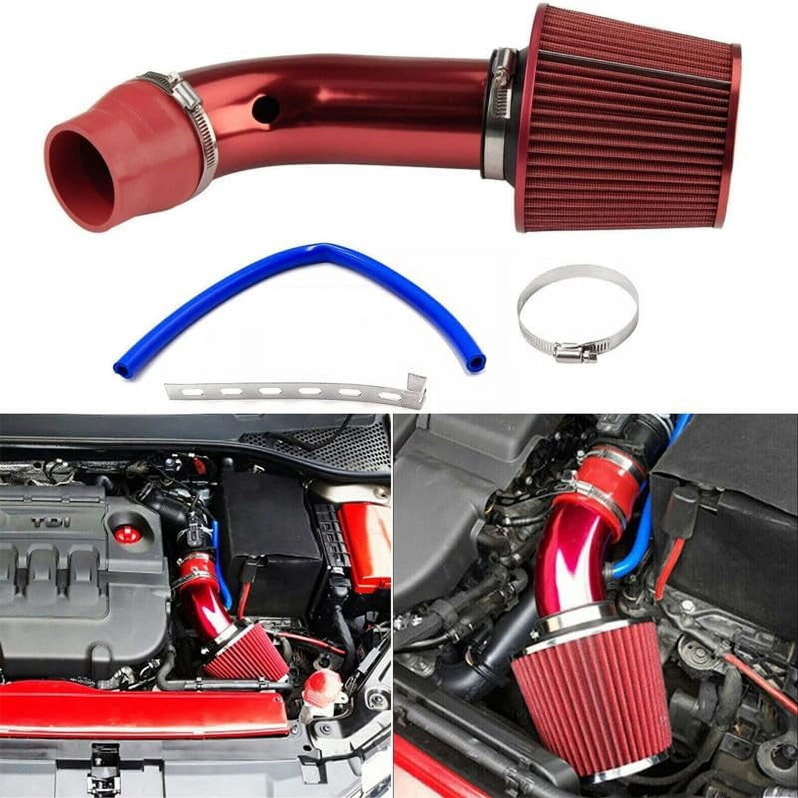 3 inch car cold air intake filter induction pipe kit aluminum power ...