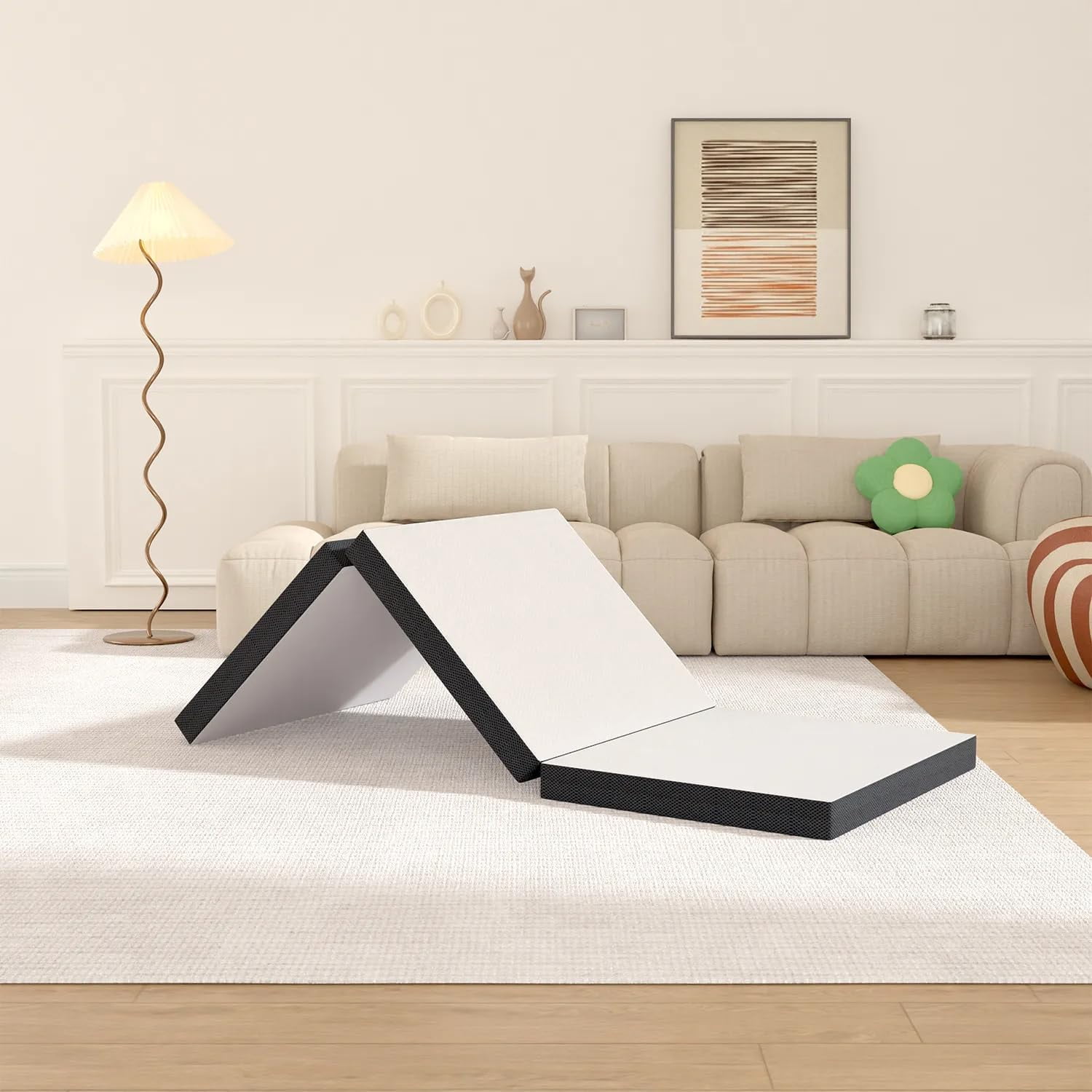 3 inch tri Folding Mattress Tri-Fold Memory Foam Mattress Topper ...