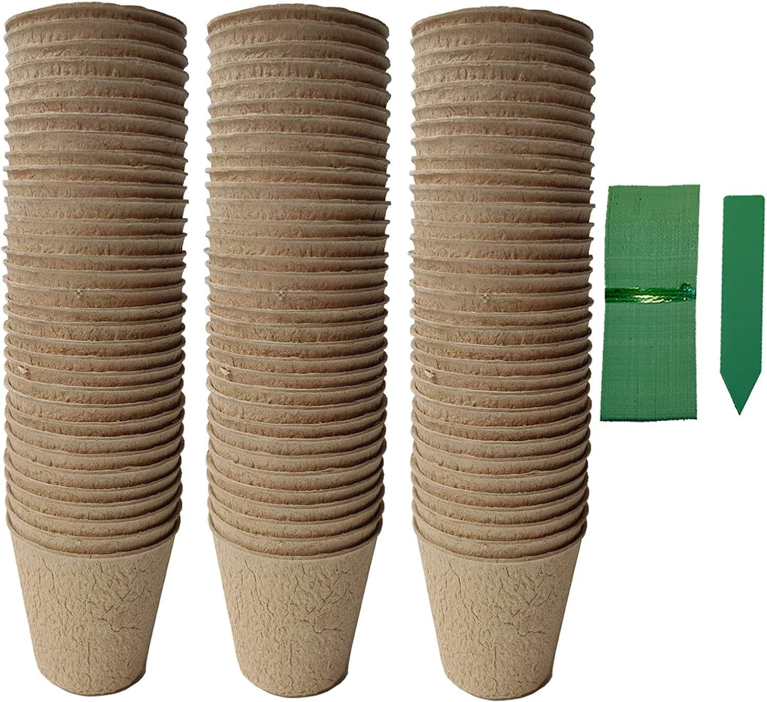 3 inches Biodegradable Seedling Peat Pots 100 Pack, Peat Pots for ...