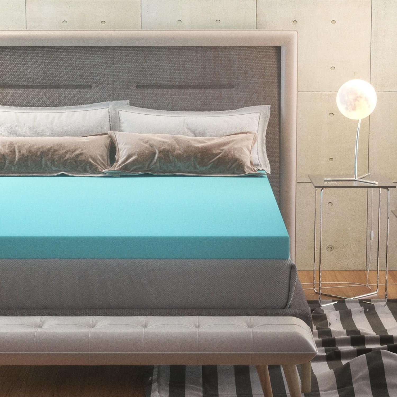 3 inches Queen Mattress Topper in a Box，Pressure Relief Bed Topper ...