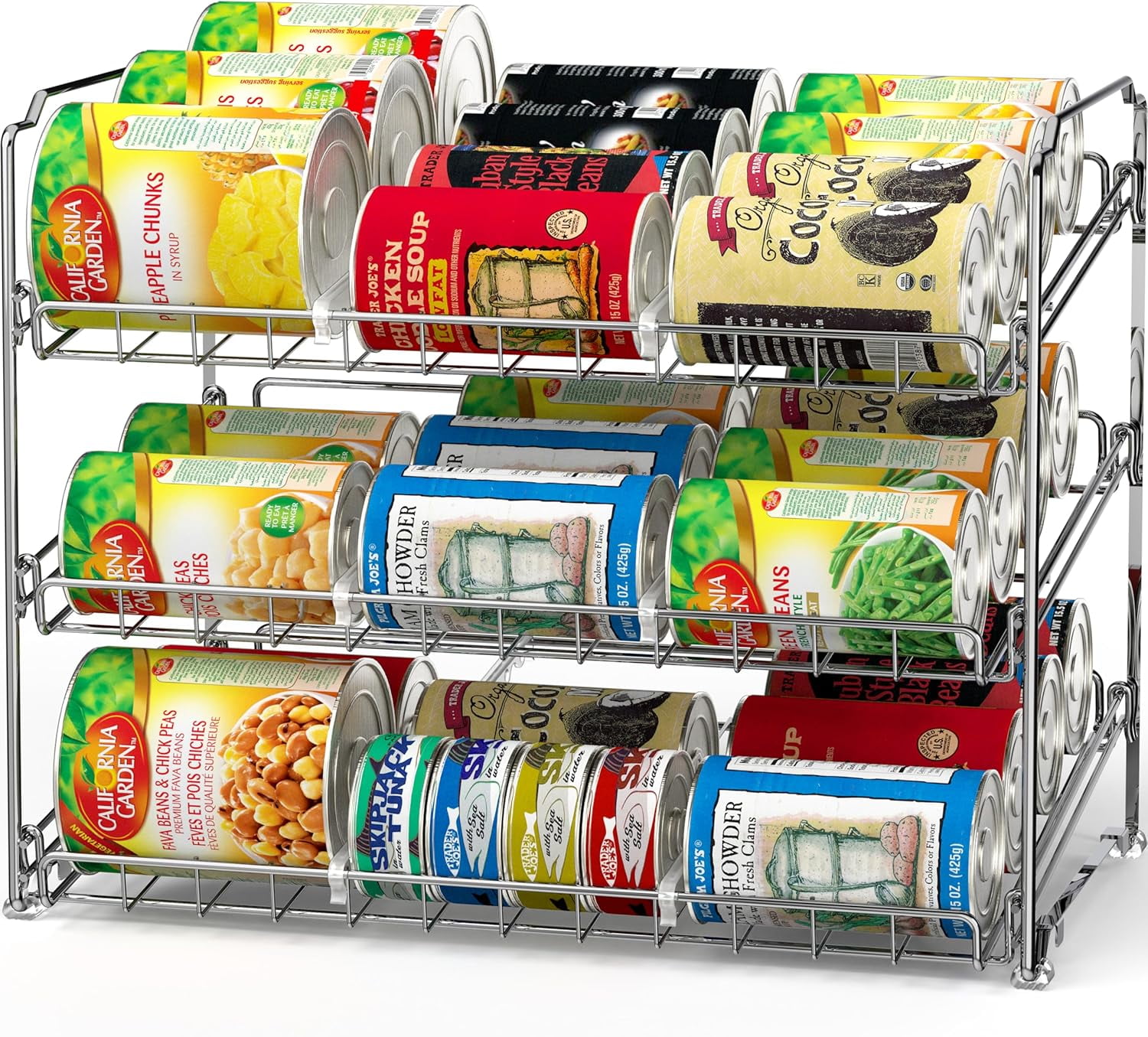 3-layer Chrome-plated rack rack - can hold up to 36 cans, 17" W x 11.5 ...