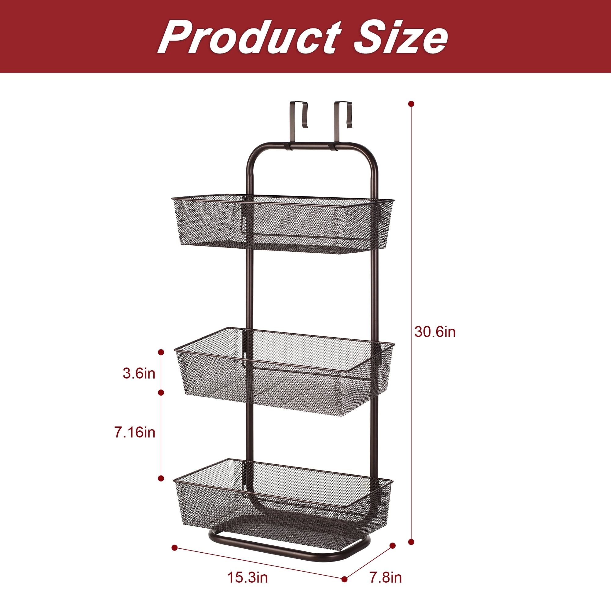 3-layer Storage Hanging Basket, Hanging Basket Storage Basket Behind ...