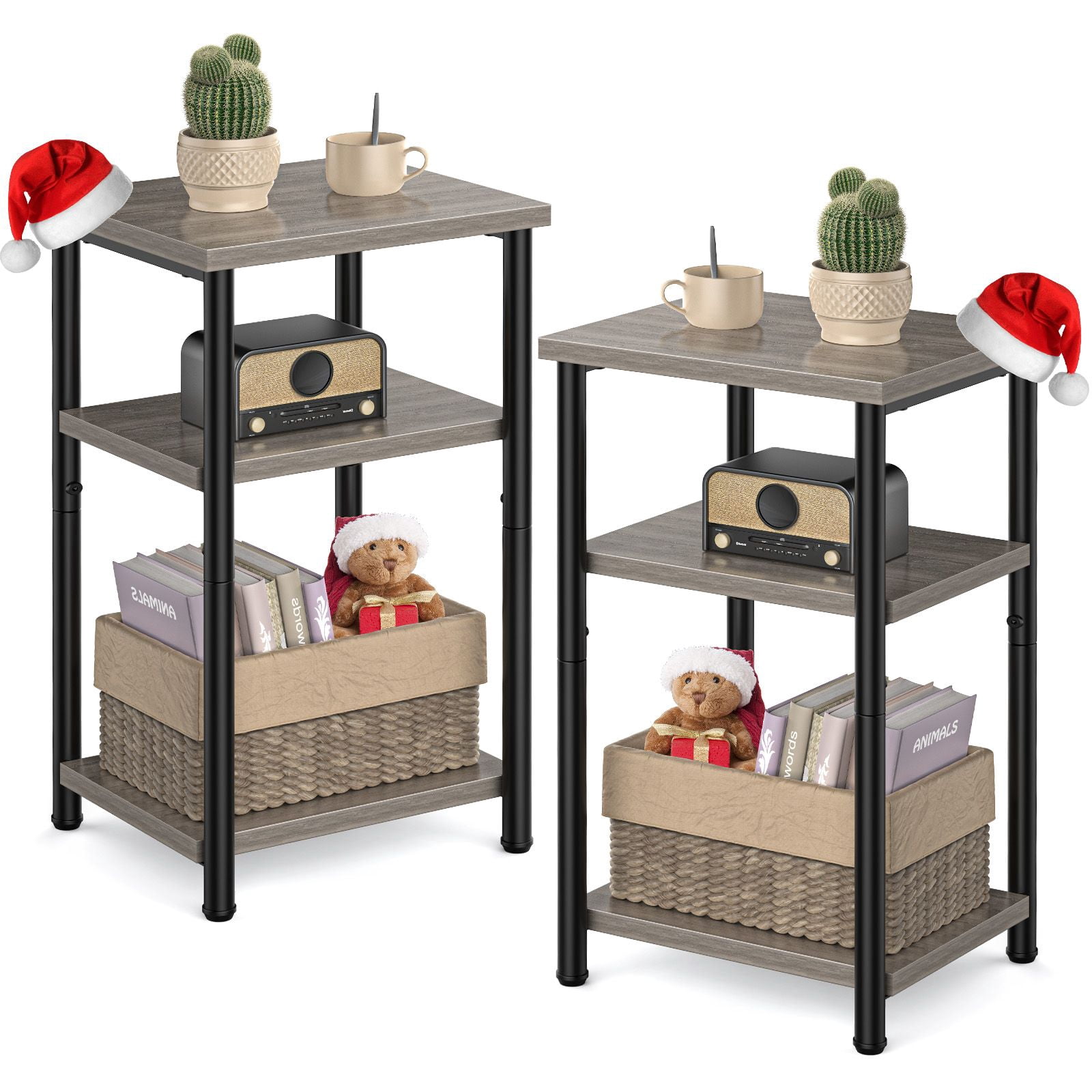 3 layer coffee table with adjustable height, small bedside table ...