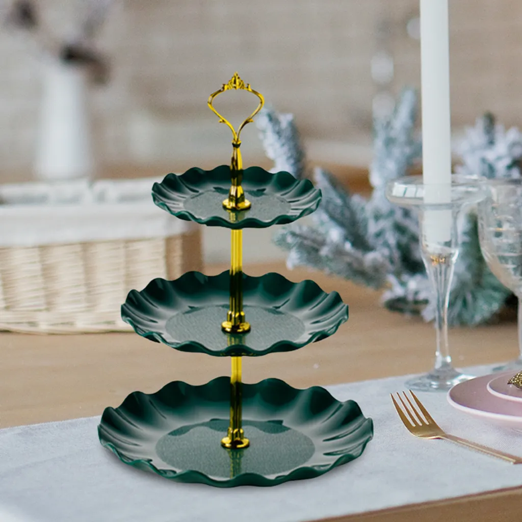3-layer dark green fruit baskets fruit stand 30 cm - fruit bowl for ...